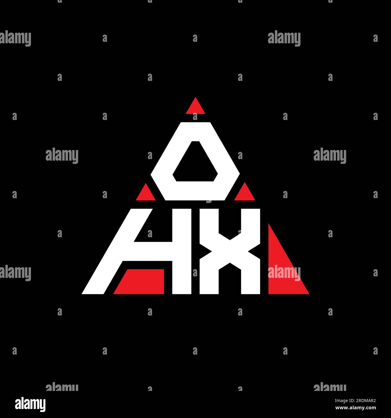 OHX triangle letter logo design with triangle shape. OHX triangle logo ...