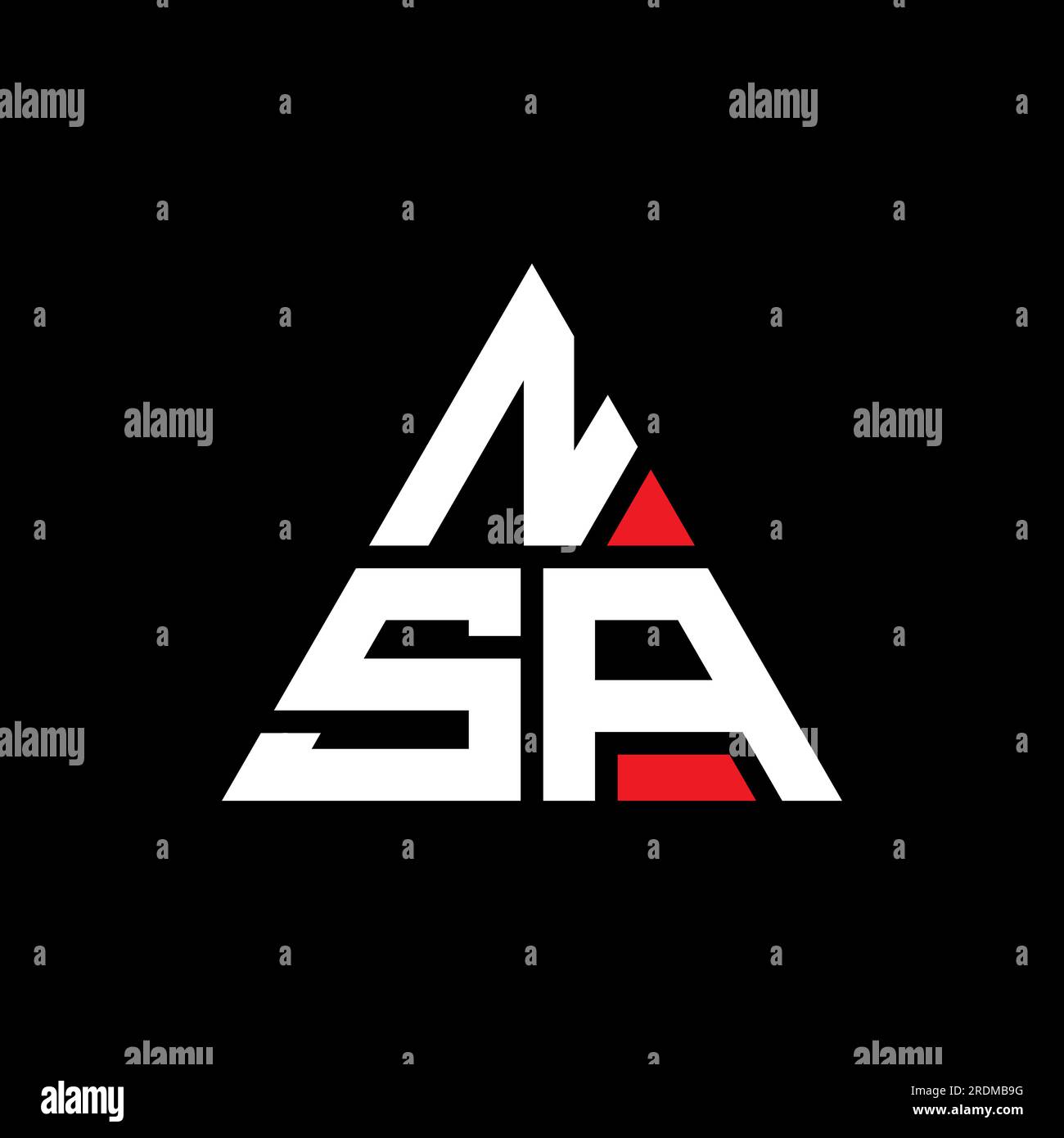 NSA triangle letter logo design with triangle shape. NSA triangle logo ...