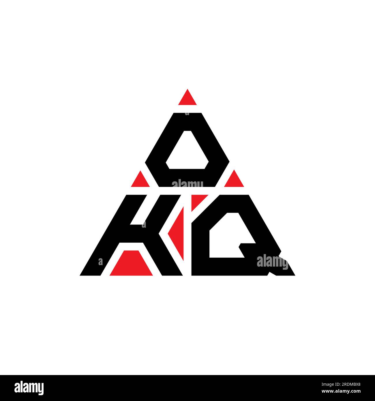 OKQ triangle letter logo design with triangle shape. OKQ triangle logo ...
