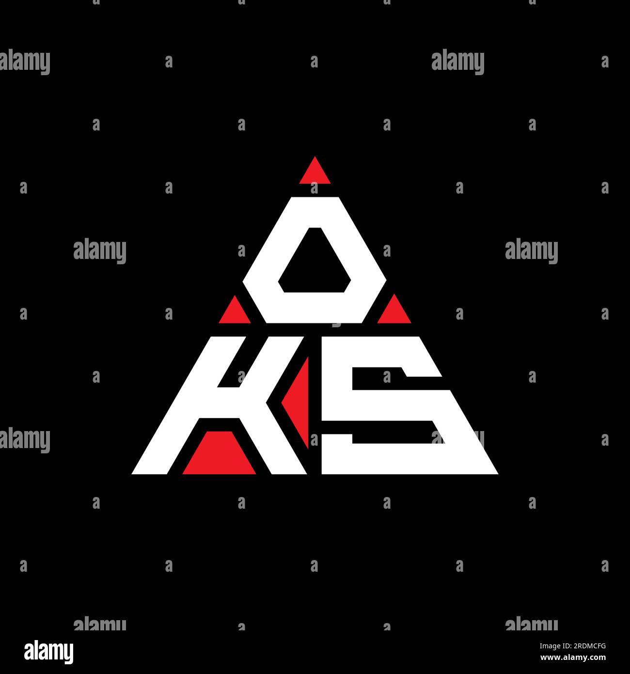 OKS triangle letter logo design with triangle shape. OKS triangle logo ...
