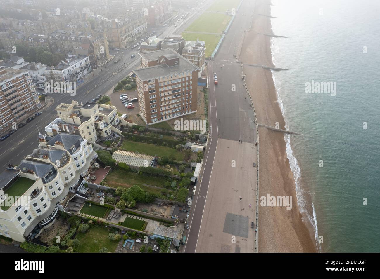 Drone aerial scenery of Brighton City and coast in Sussex United ...