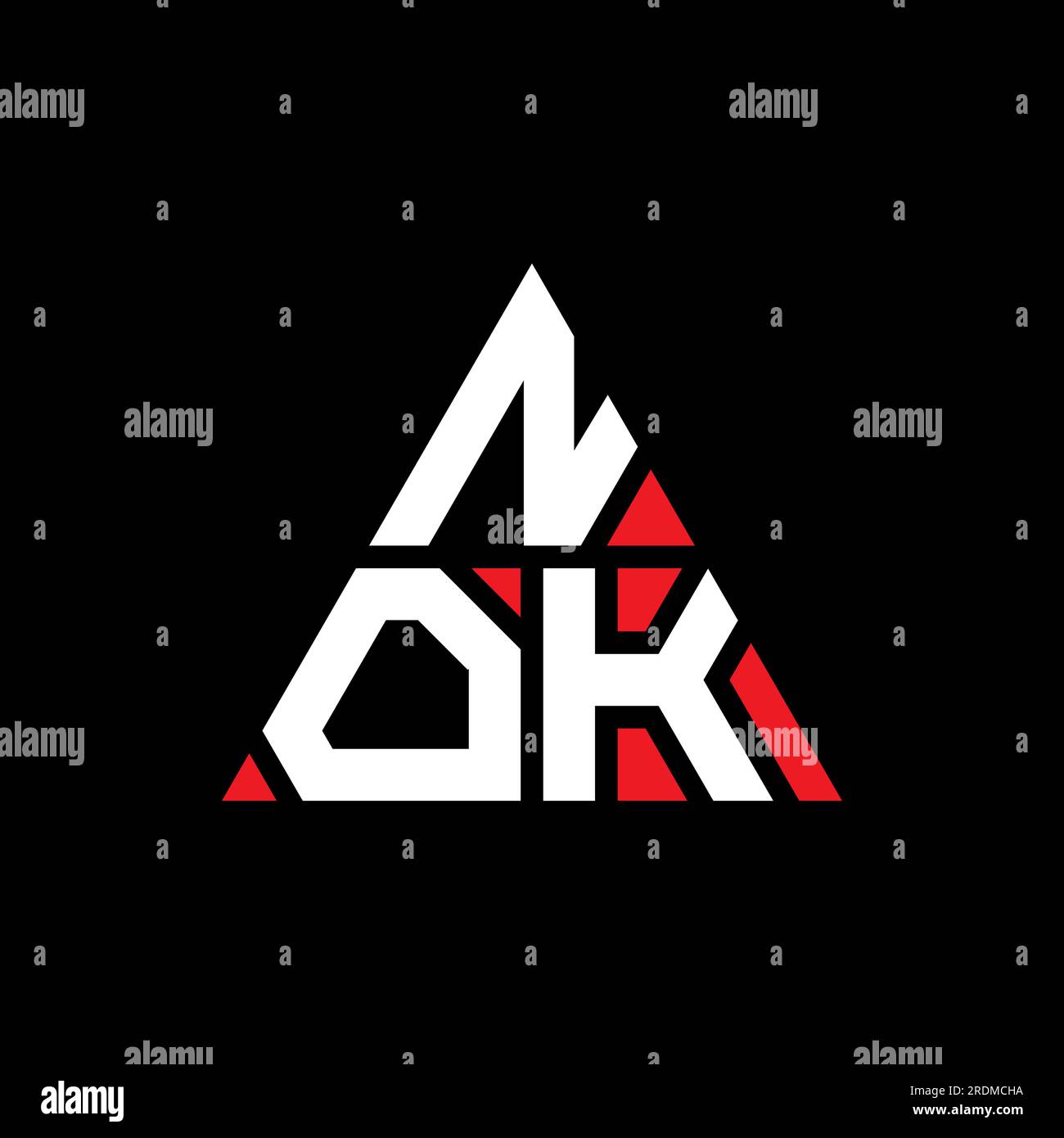 NOK triangle letter logo design with triangle shape. NOK triangle logo ...
