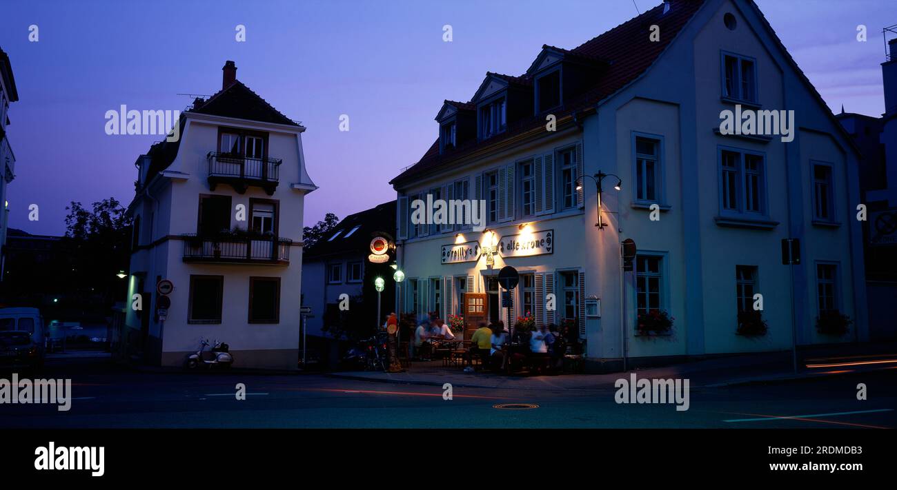 Germany. Heidelberg. O'Reilly's Irish Pub. People sitting outside on ...