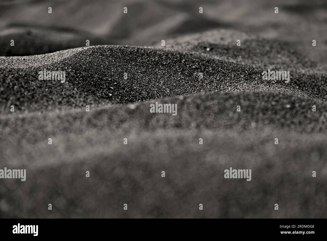 Gray and black sand undulations, sandy beach moonlit landscape Stock ...