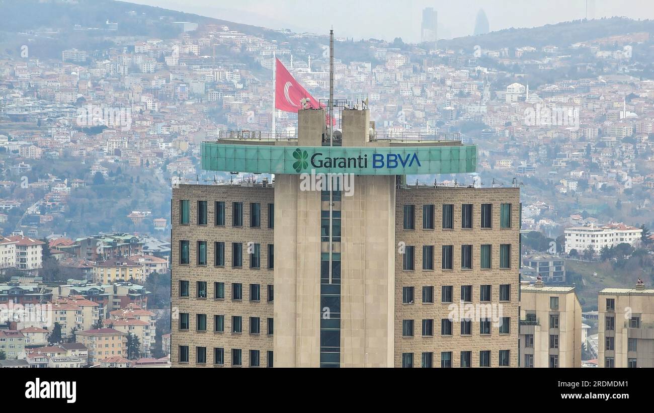 Istanbul, Turkey - March 2023: Headquarters building of Garanti BBVA ...