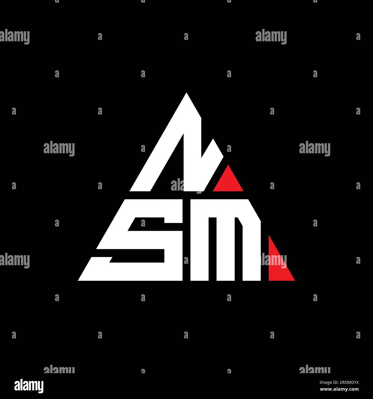 NSM triangle letter logo design with triangle shape. NSM triangle logo ...
