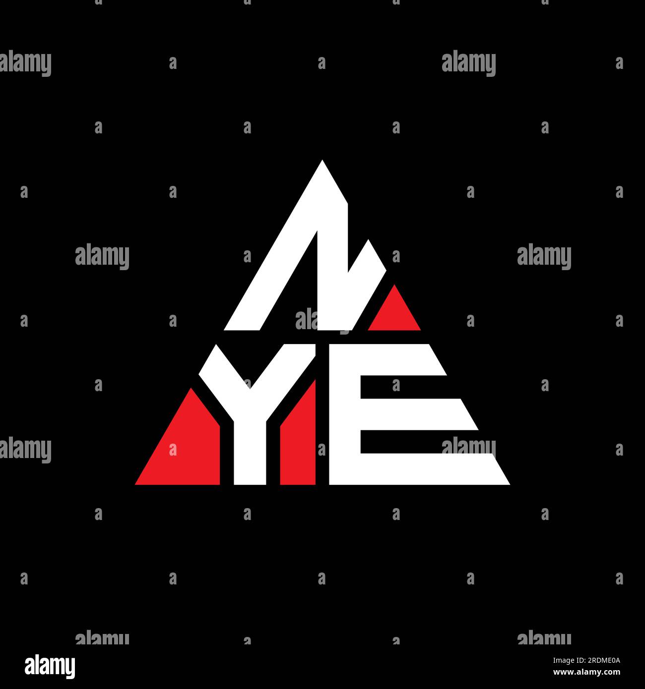 NYE triangle letter logo design with triangle shape. NYE triangle logo ...