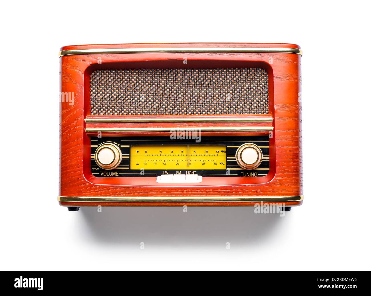 Retro radio receiver on white background Stock Photo - Alamy