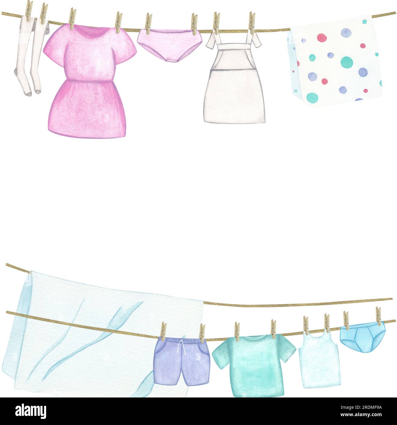 Clothes Line Clip Art Border
