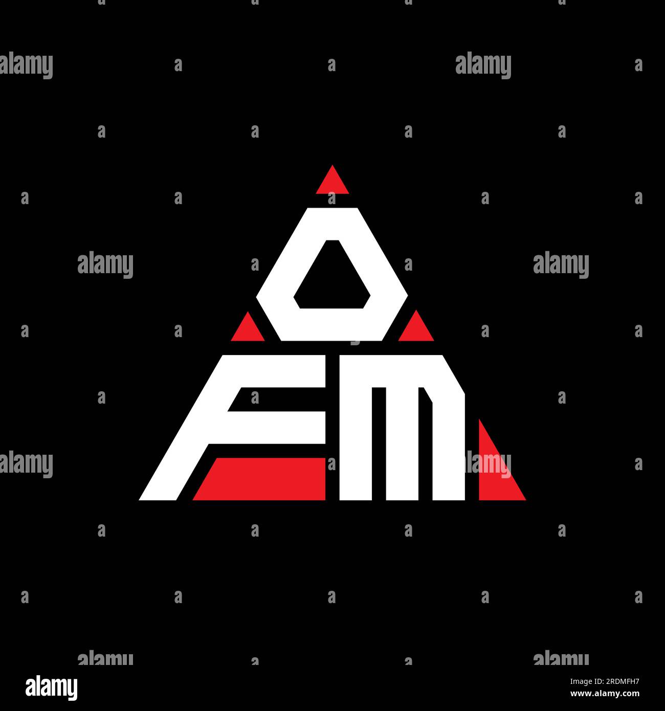 OFM triangle letter logo design with triangle shape. OFM triangle logo ...