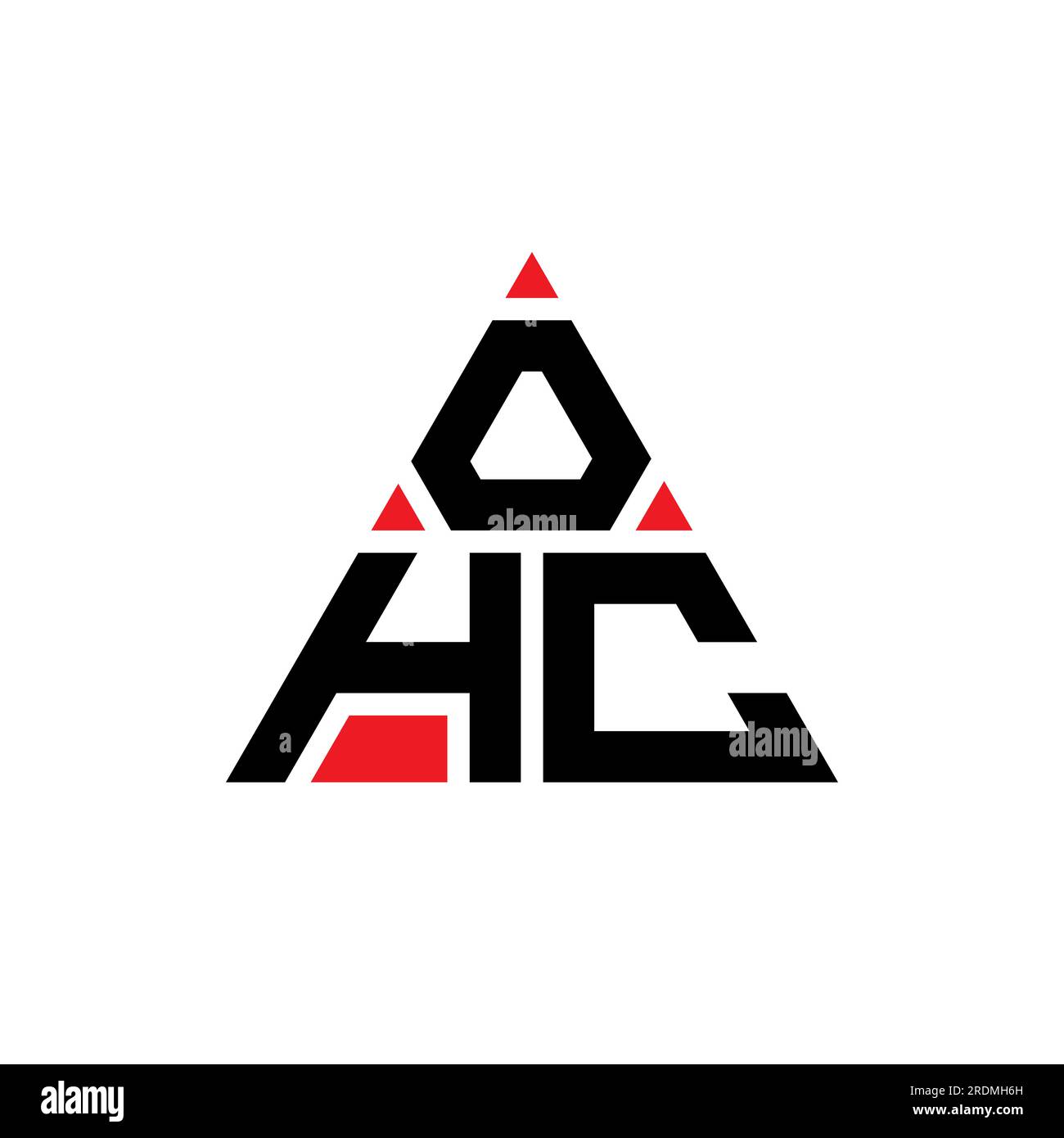 OHC triangle letter logo design with triangle shape. OHC triangle logo ...