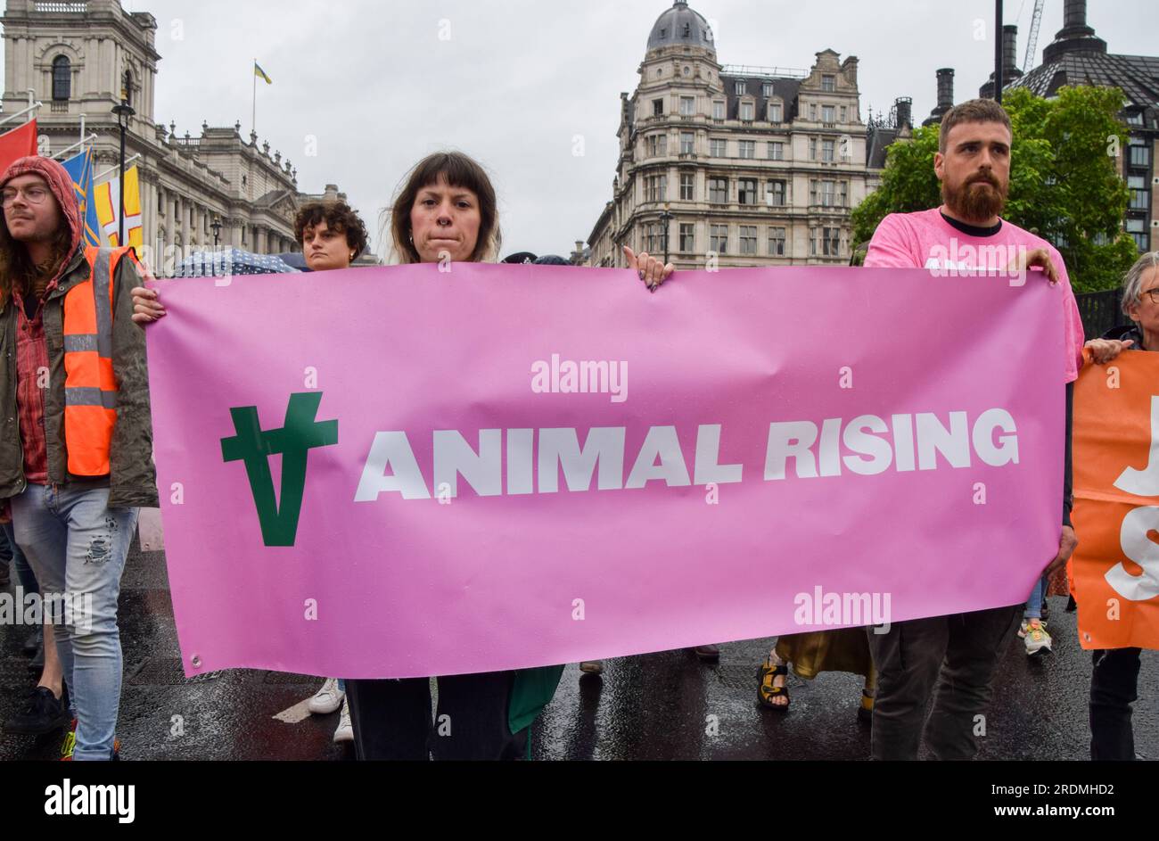 London, England, UK. 22nd July, 2023. Animal rights group Animal Rising ...