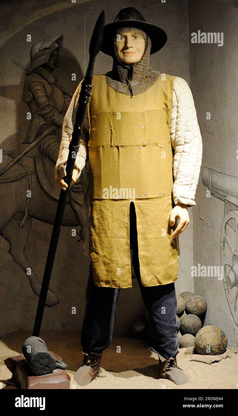 History of Latvia. Middle Ages. Livonia. Mannequin representing a ...