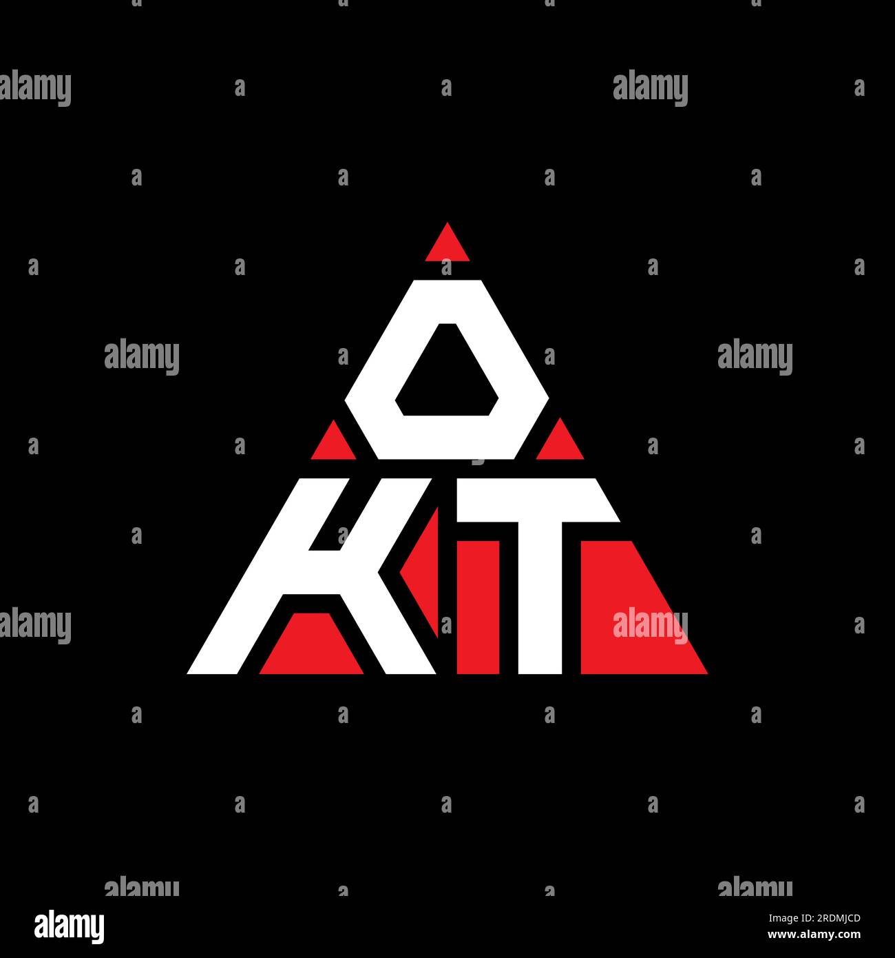 OKT triangle letter logo design with triangle shape. OKT triangle logo ...