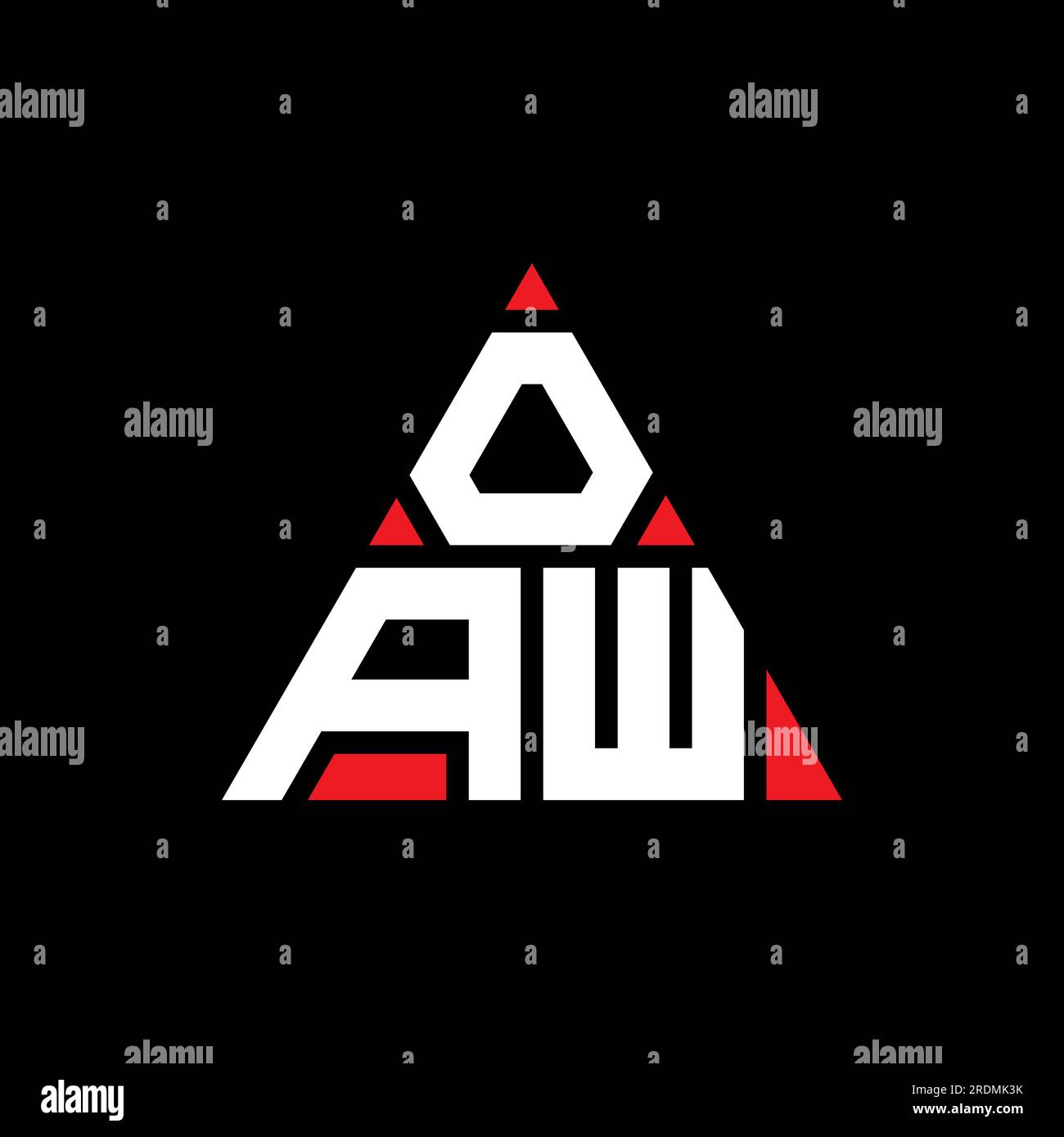 OAW triangle letter logo design with triangle shape. OAW triangle logo ...