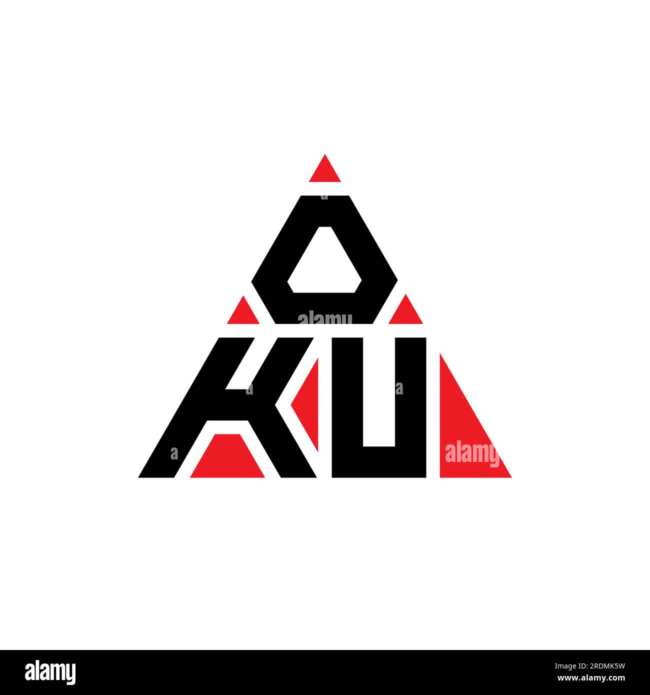 OKU triangle letter logo design with triangle shape. OKU triangle logo ...