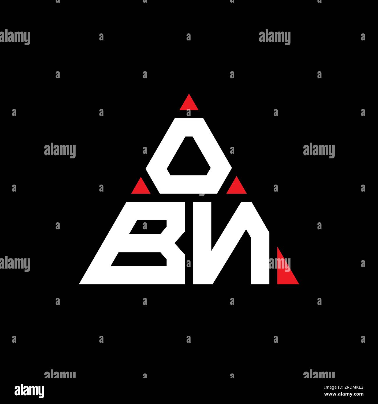 OBN triangle letter logo design with triangle shape. OBN triangle logo ...