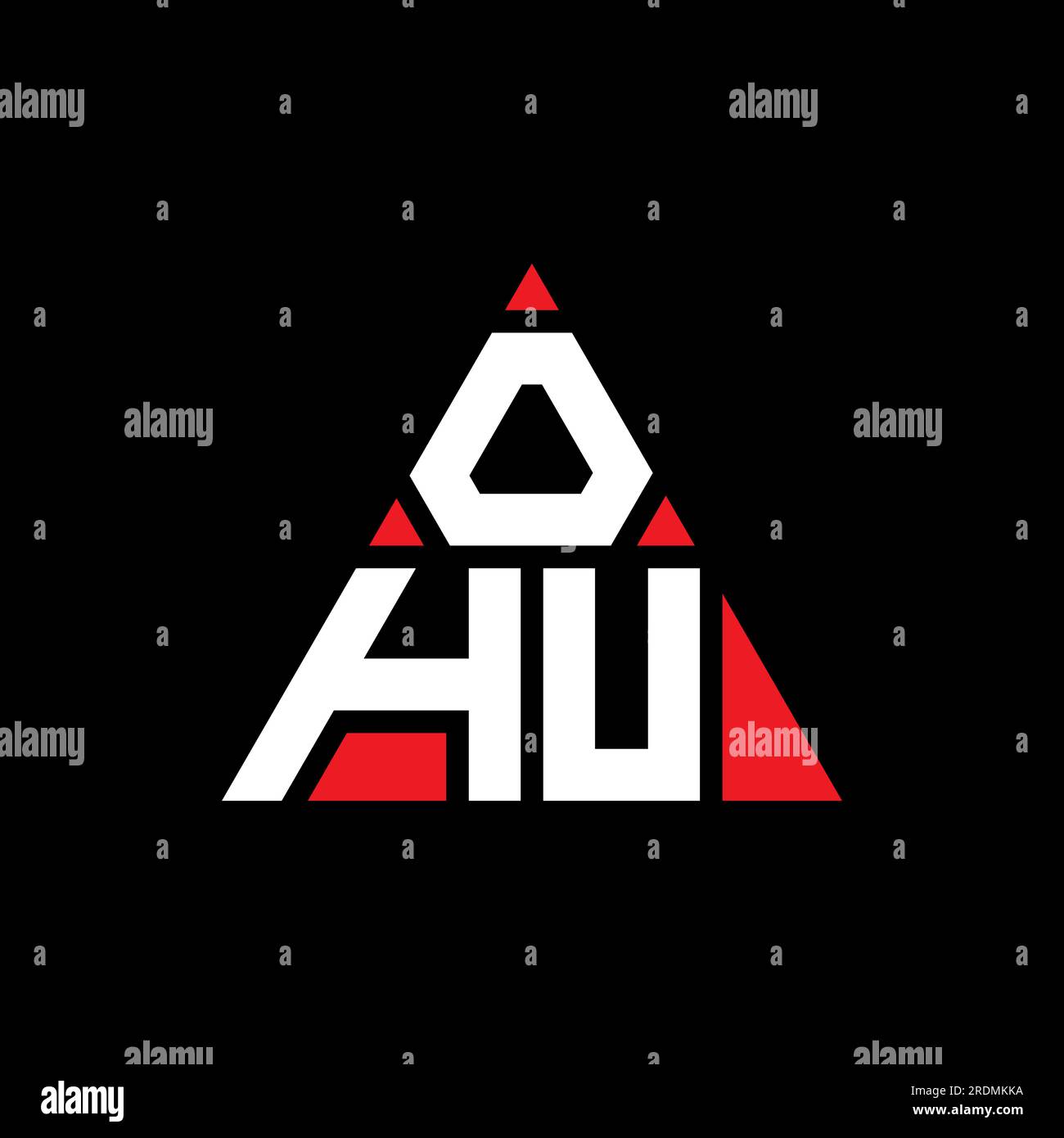 OHU triangle letter logo design with triangle shape. OHU triangle logo ...