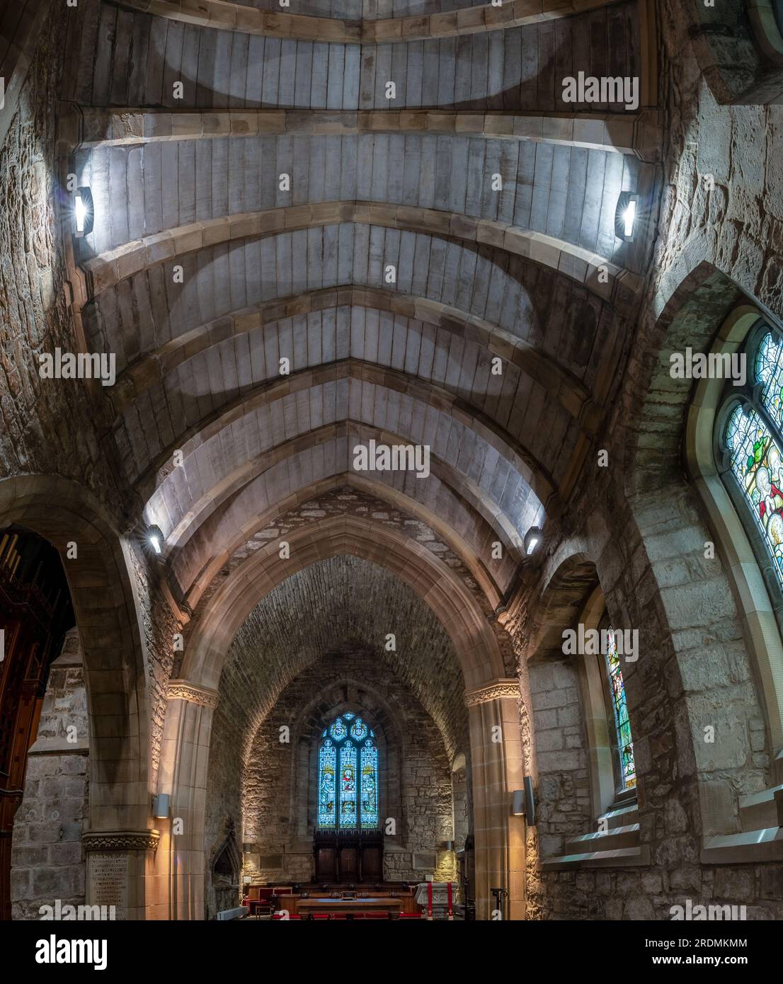 Interior view of Corstorphine Old Parish Church with arches, Edinburgh ...