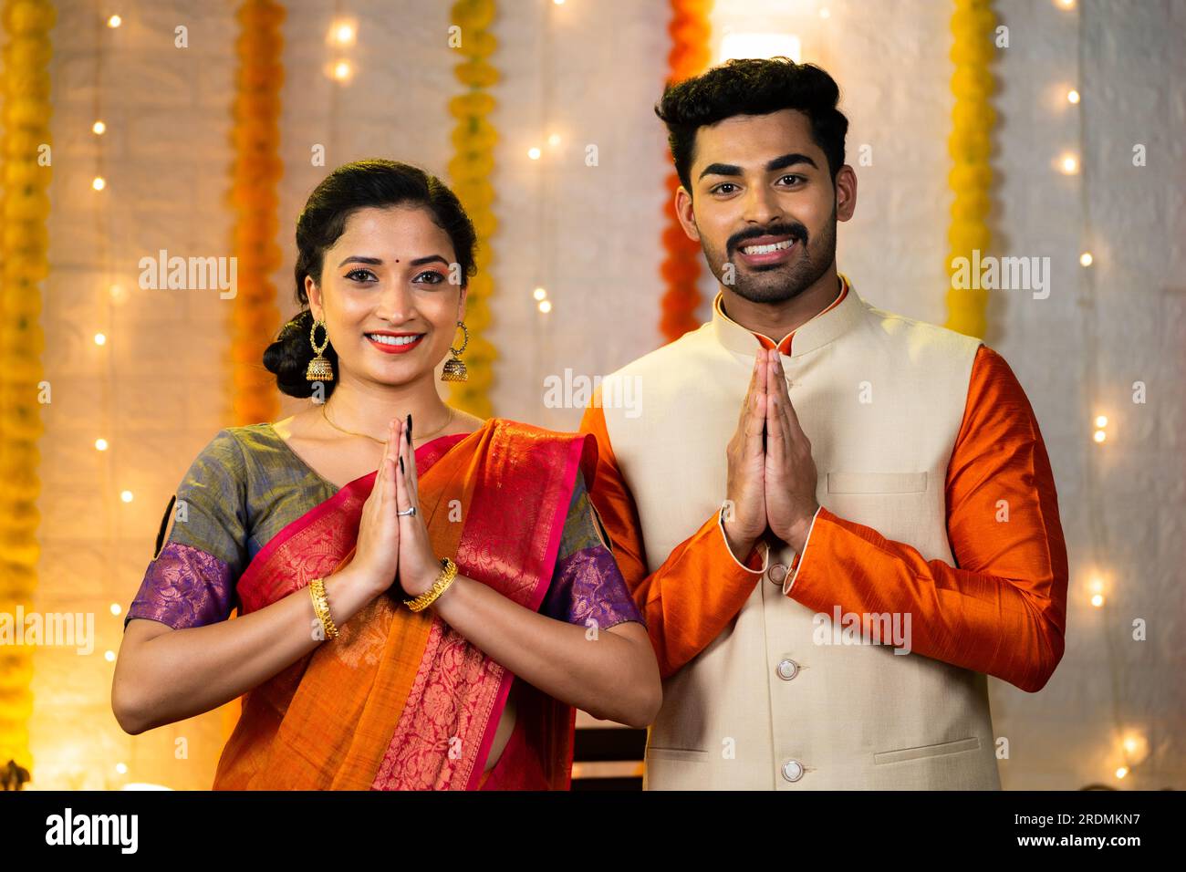 Indian couple in traditional clothing hi-res stock photography and ...