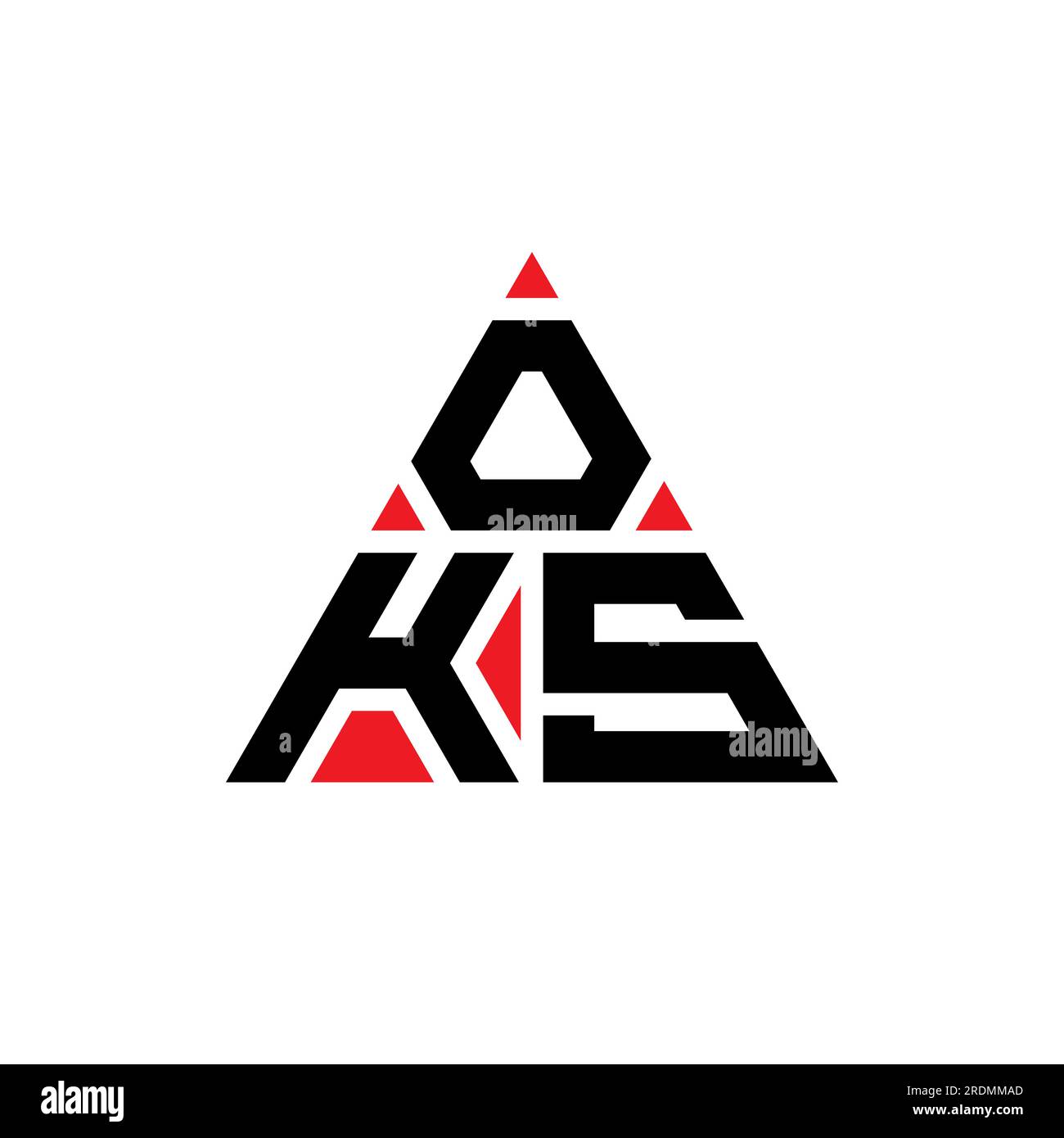 OKS triangle letter logo design with triangle shape. OKS triangle logo ...