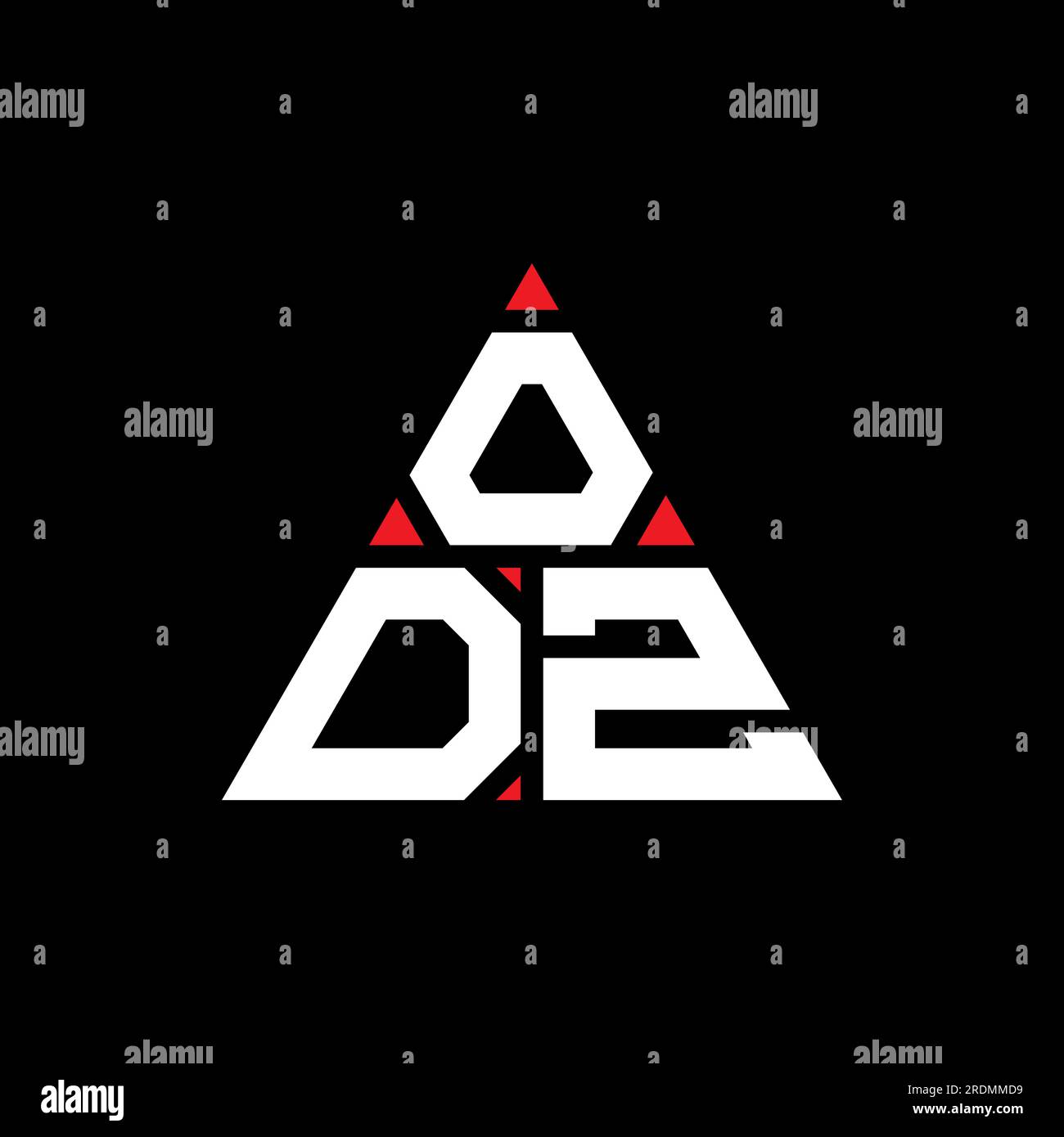 ODZ triangle letter logo design with triangle shape. ODZ triangle logo ...