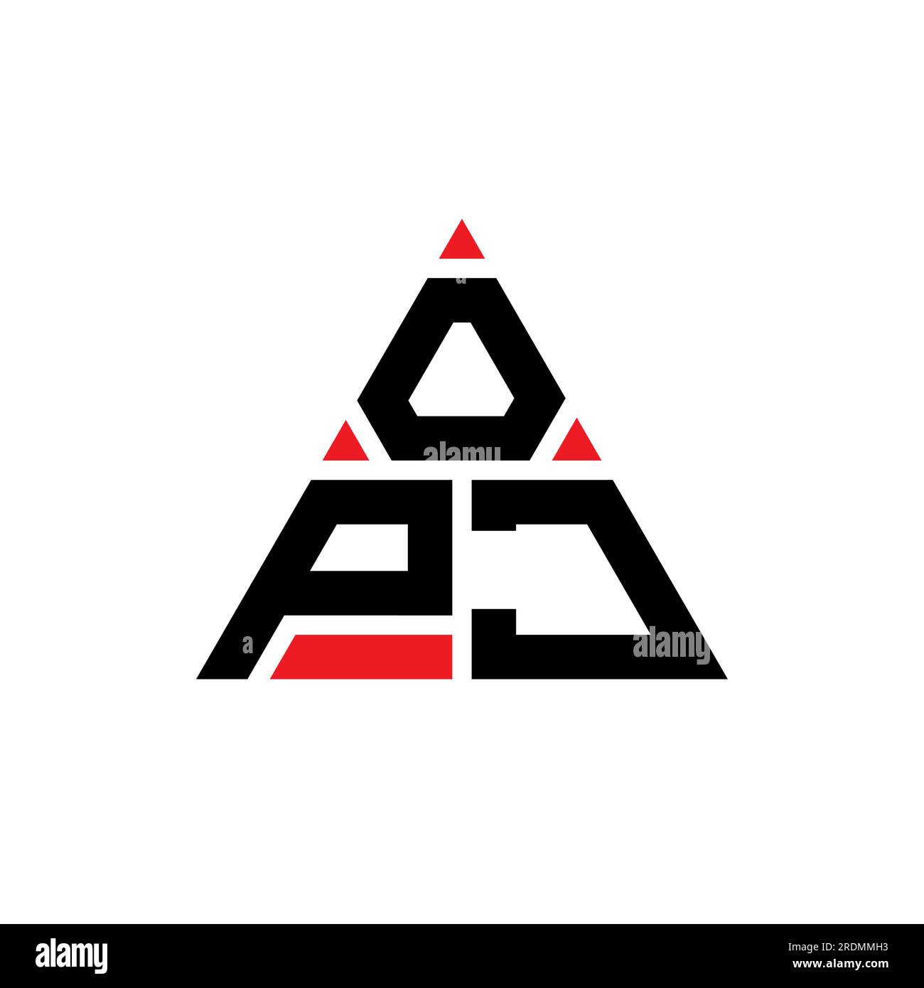 OPJ triangle letter logo design with triangle shape. OPJ triangle logo ...