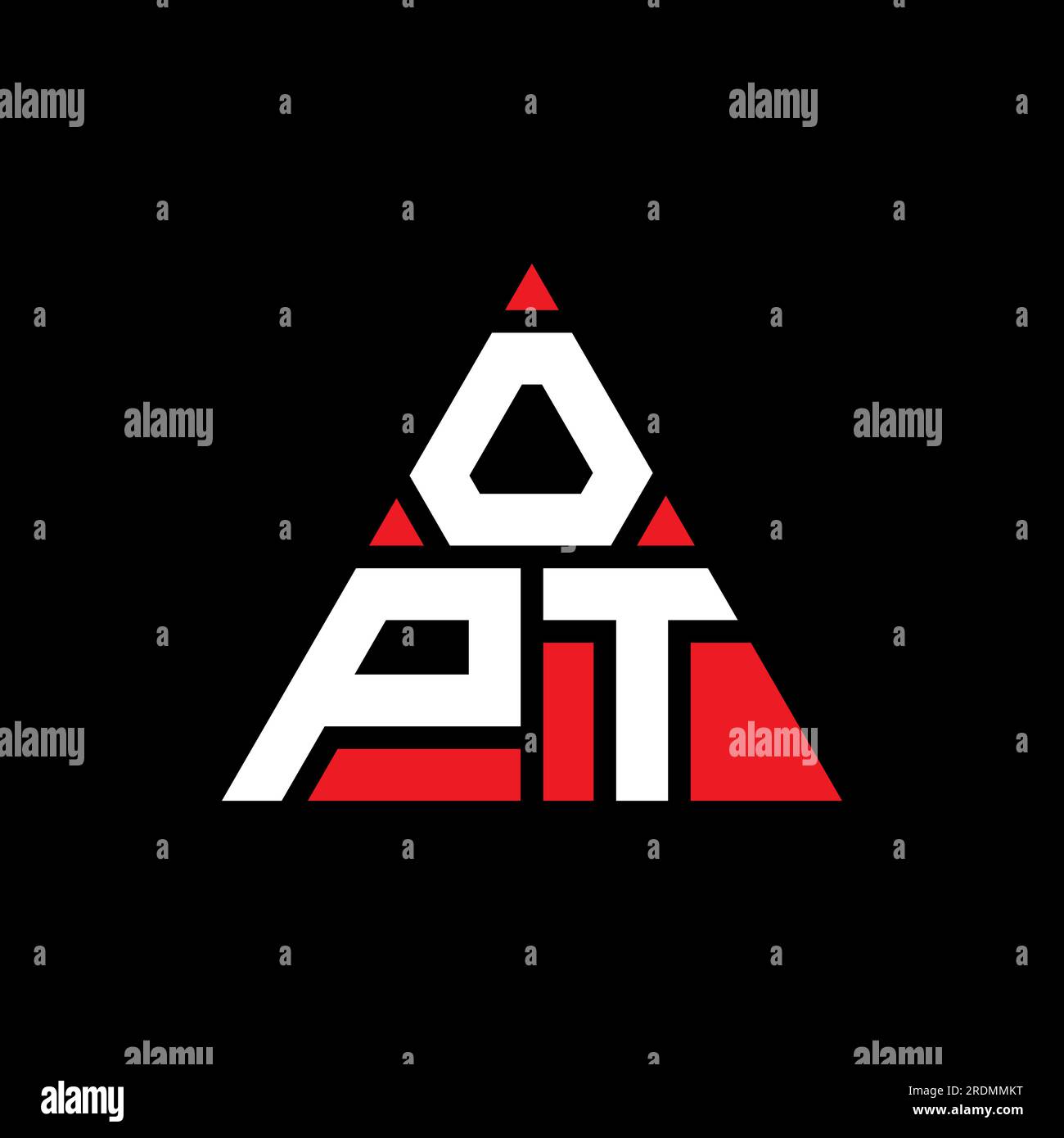 OPT triangle letter logo design with triangle shape. OPT triangle logo ...
