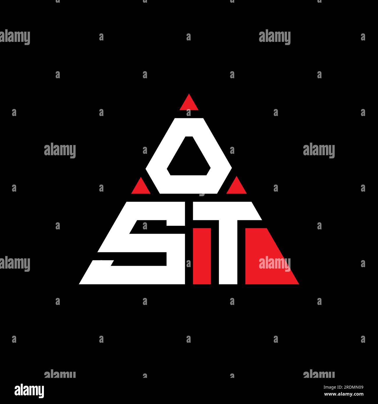 OST triangle letter logo design with triangle shape. OST triangle logo ...