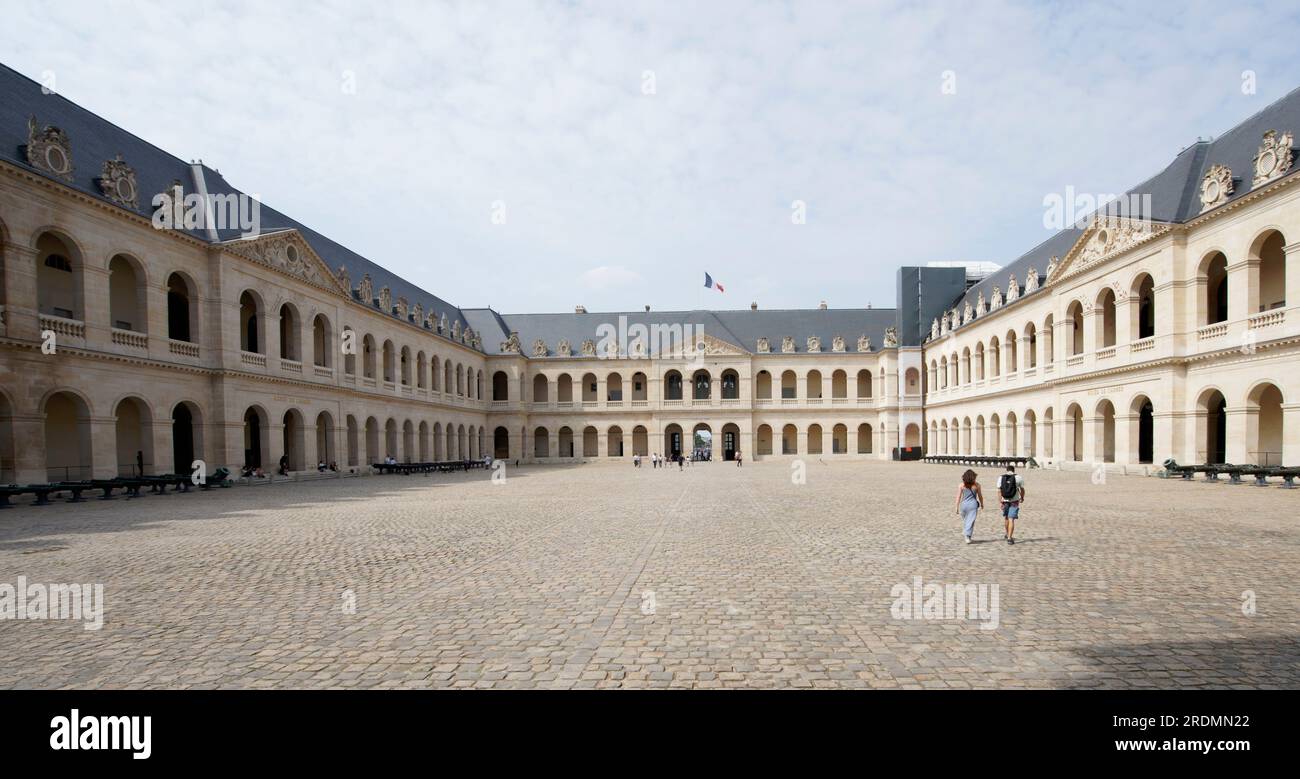 France, Paris, 6 JULY 2023 view of the courtyard of the army museum in ...