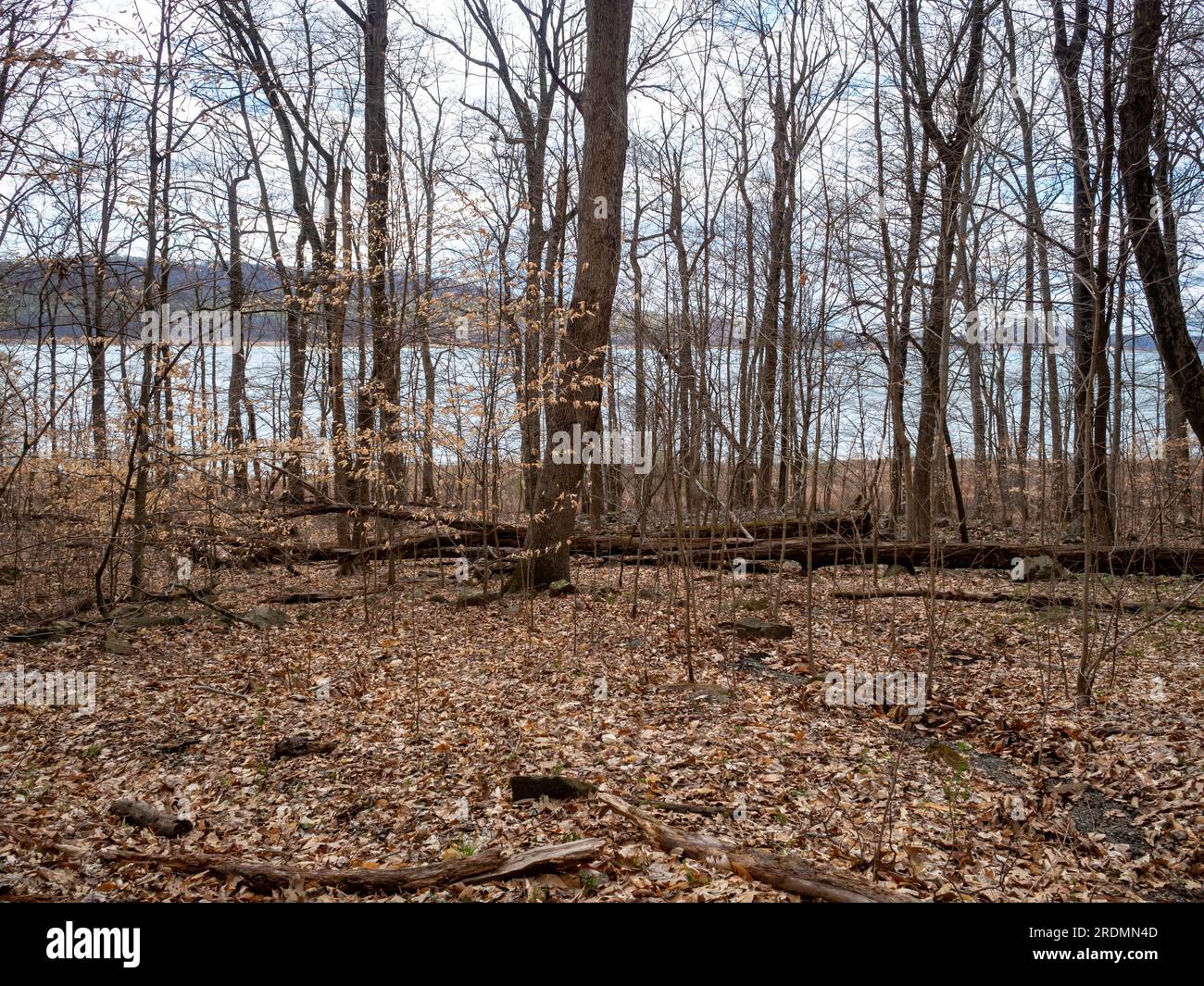 big round water reservoir of Round Valley Reservoir in state park in ...