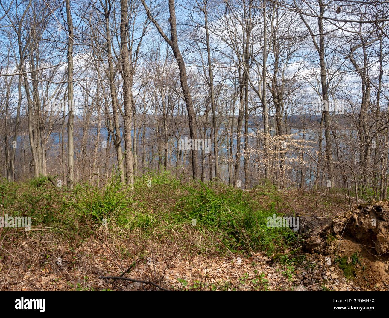 big round water reservoir of Round Valley Reservoir in state park in ...