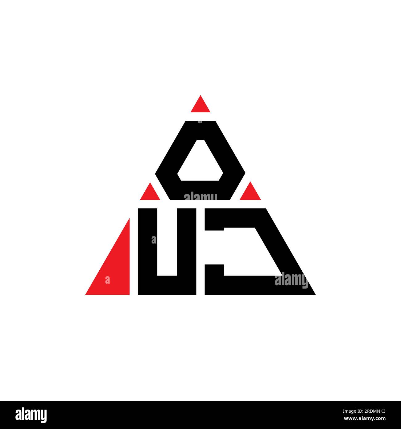 OUJ triangle letter logo design with triangle shape. OUJ triangle logo ...