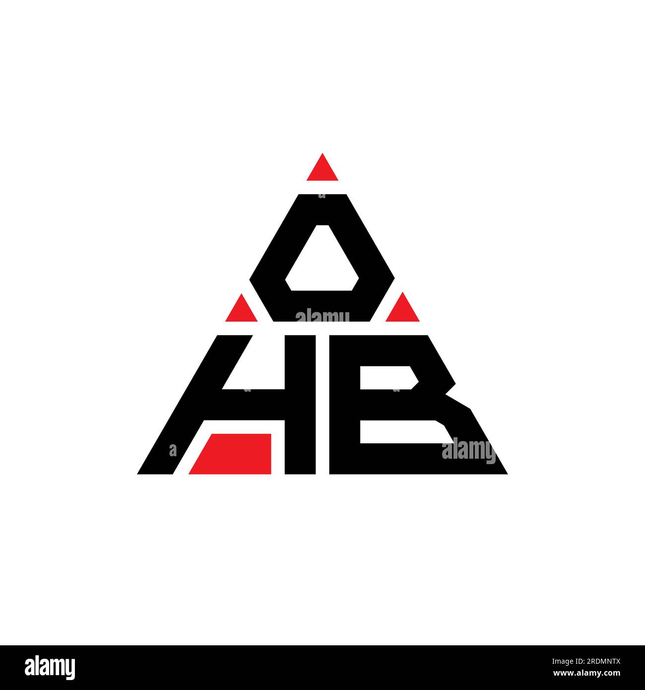 OHB triangle letter logo design with triangle shape. OHB triangle logo ...