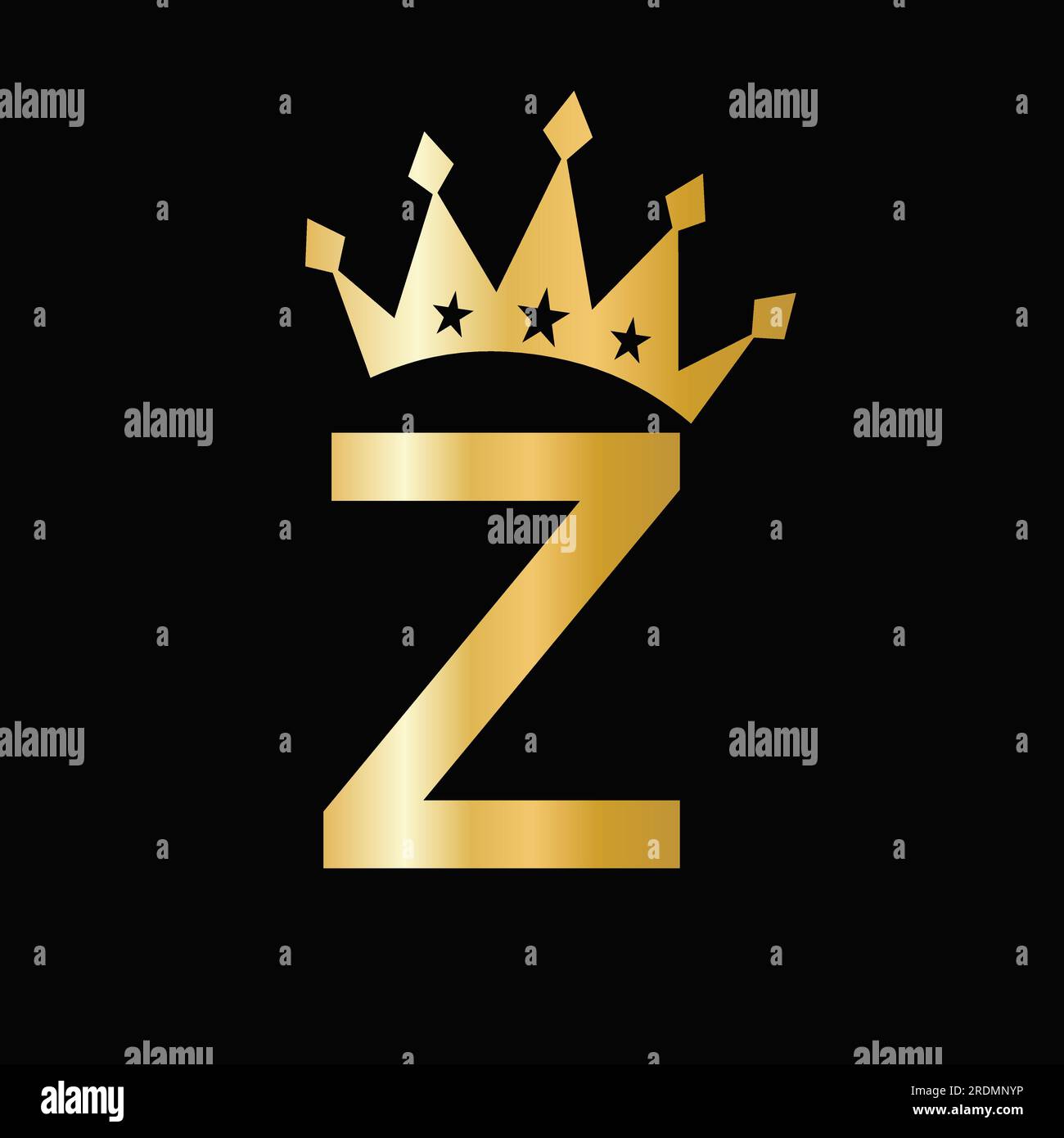 Letter Z Luxury Logo With Crown Symbol. Crown Logotype Template Stock ...