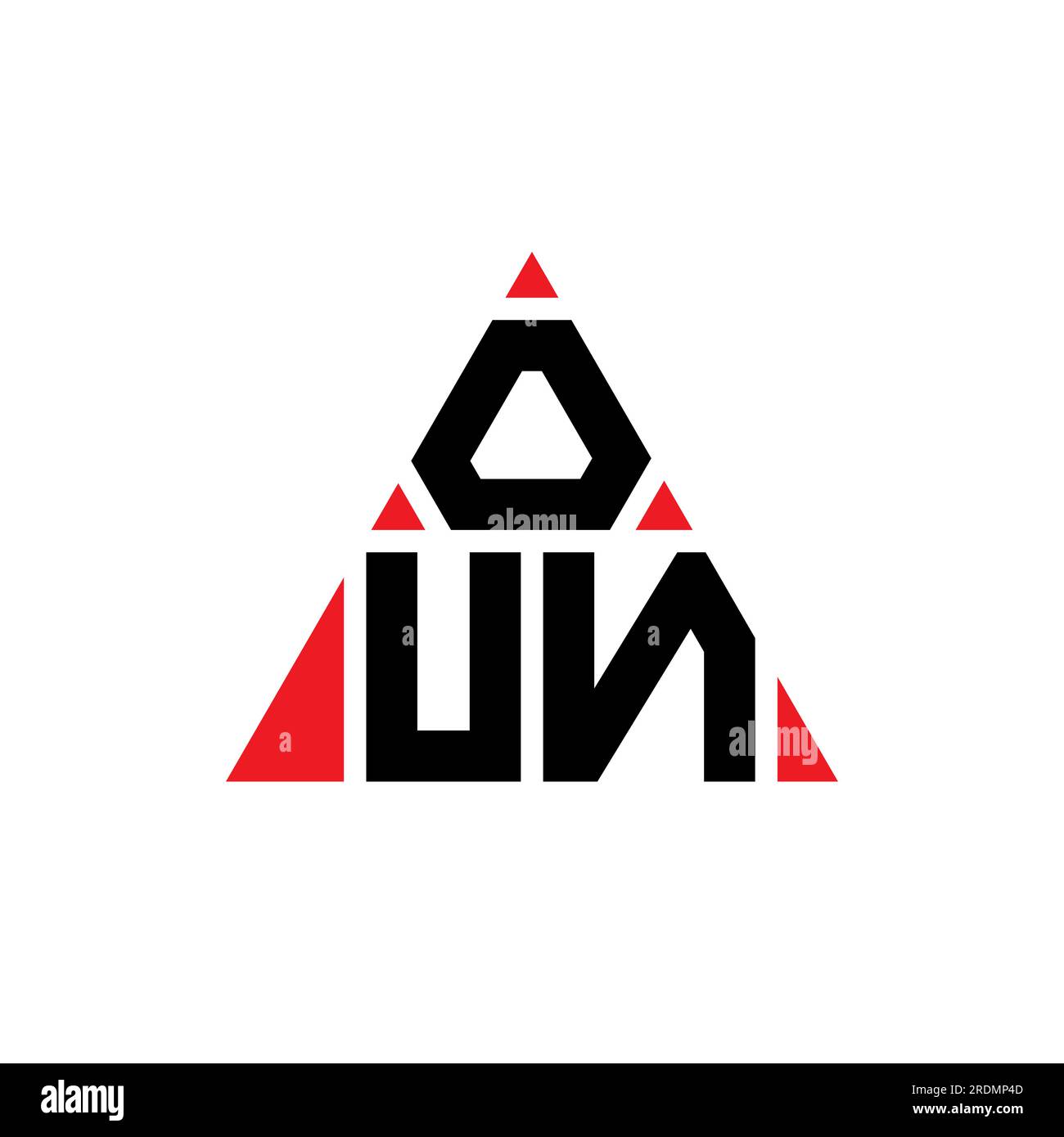 OUN triangle letter logo design with triangle shape. OUN triangle logo ...