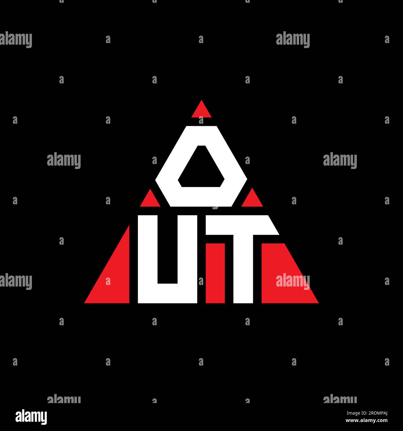OUT triangle letter logo design with triangle shape. OUT triangle logo ...