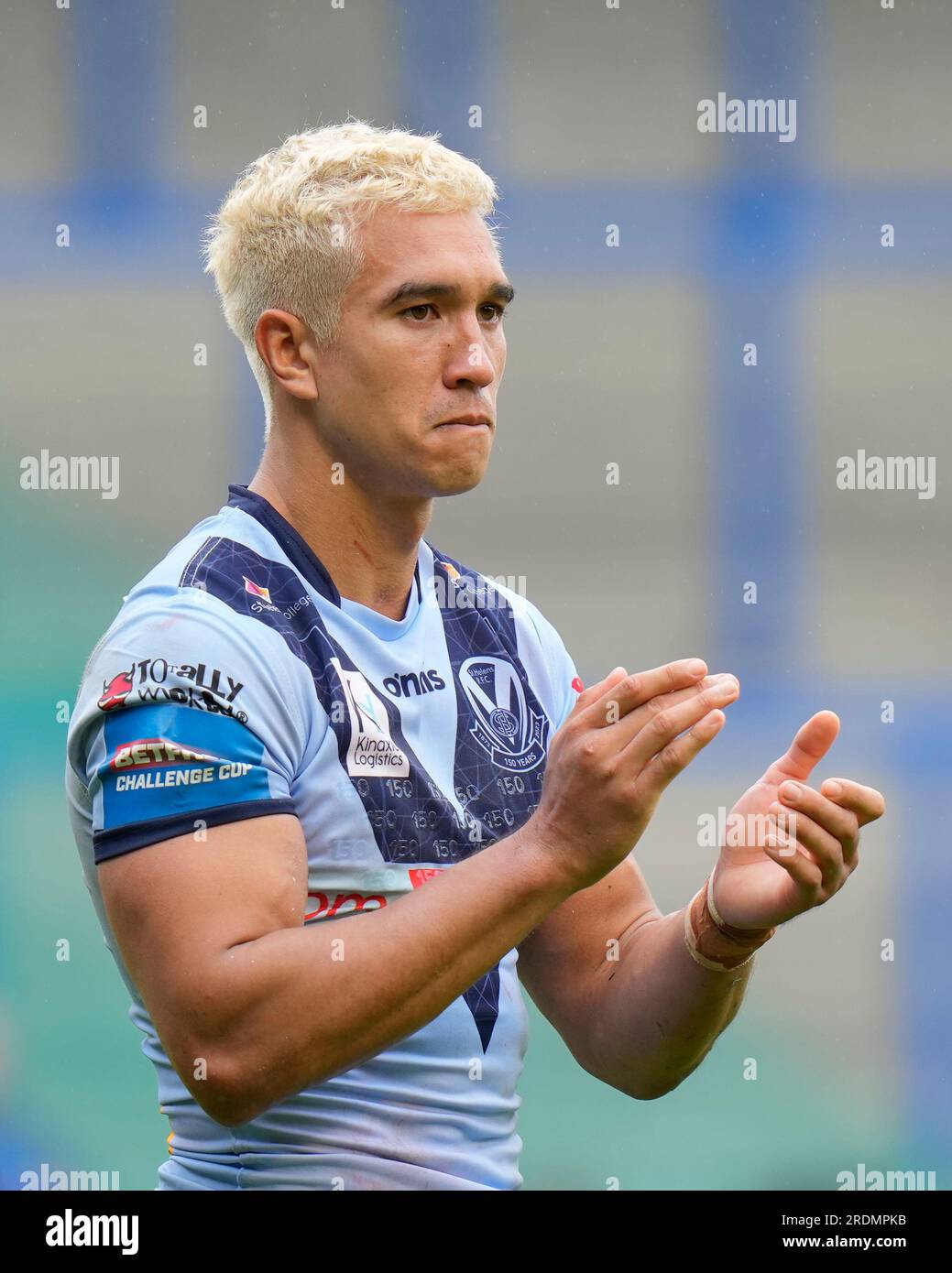 Tee Ritson #25 of St. Helens salutes the fans after the Betfred ...