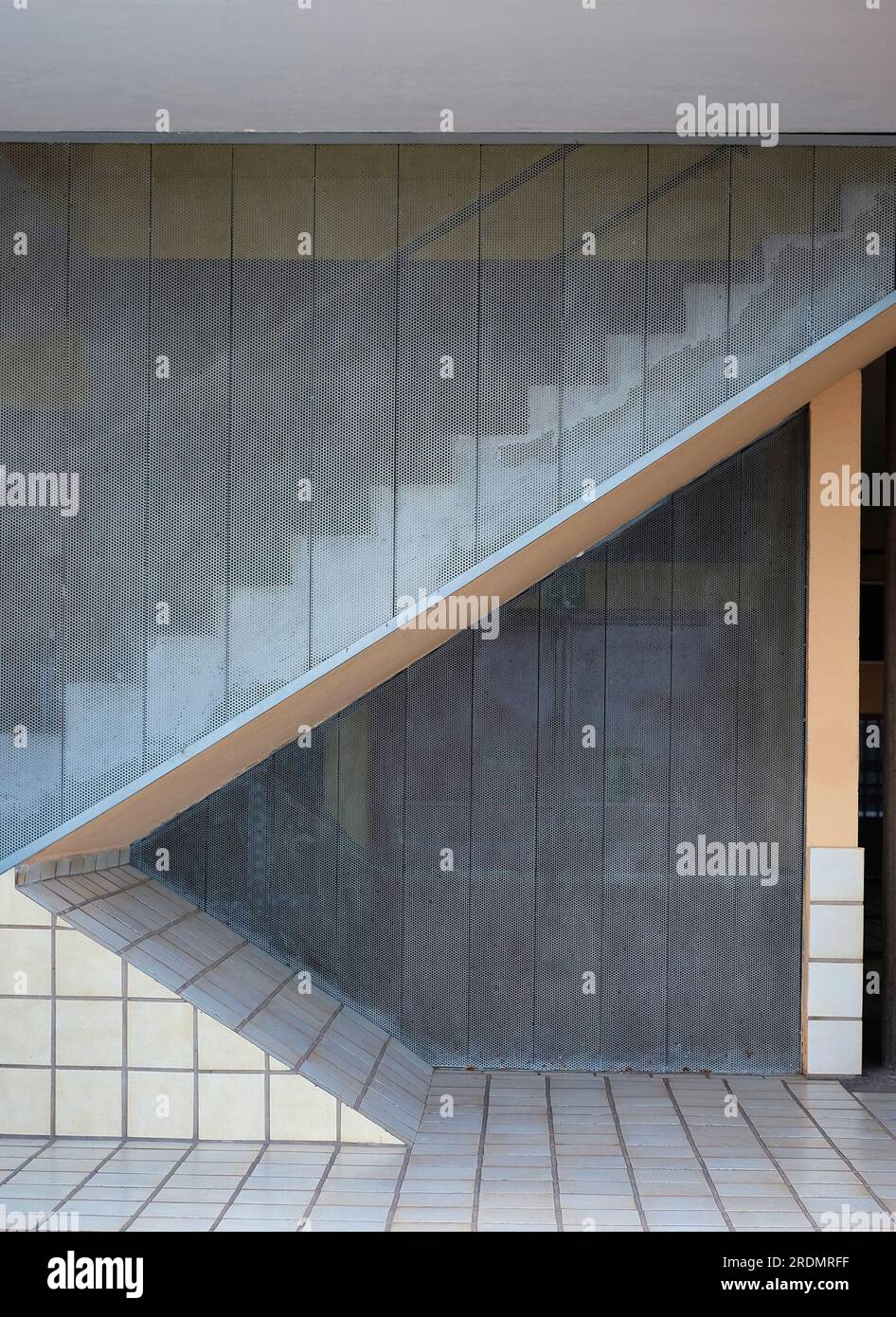 A staircase access to a public building, an example of modern urban ...