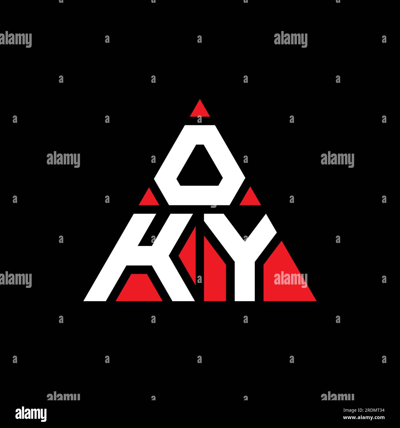 OKY triangle letter logo design with triangle shape. OKY triangle logo ...