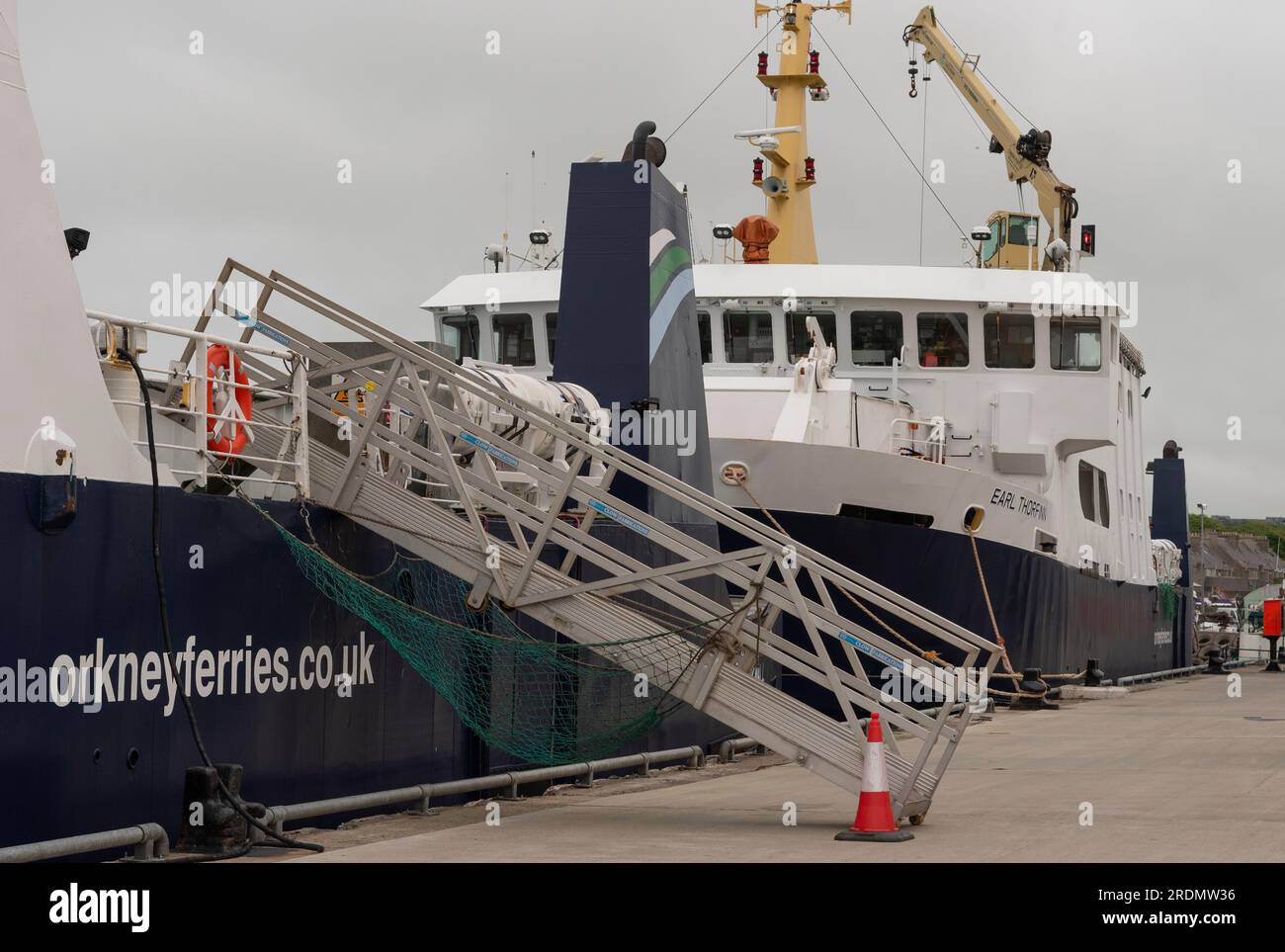 Kirkwall, Orkneys, Scotland, UK. 4 June 2023. Ships metal gangway in ...