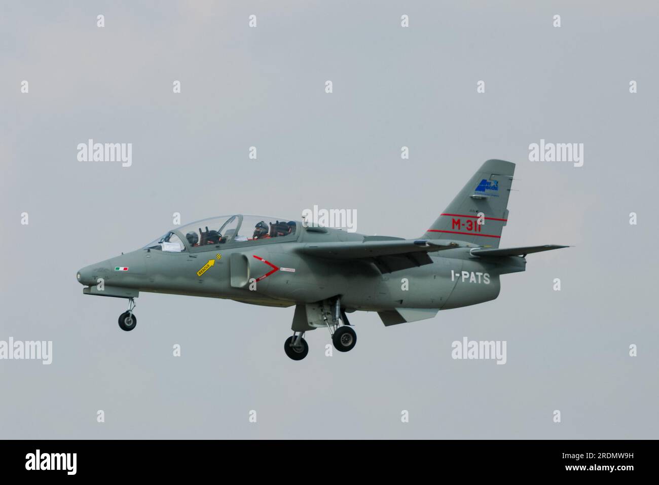 Aermacchi M-311 jet trainer I-PATS, landing at RAF Fairford. Developed ...