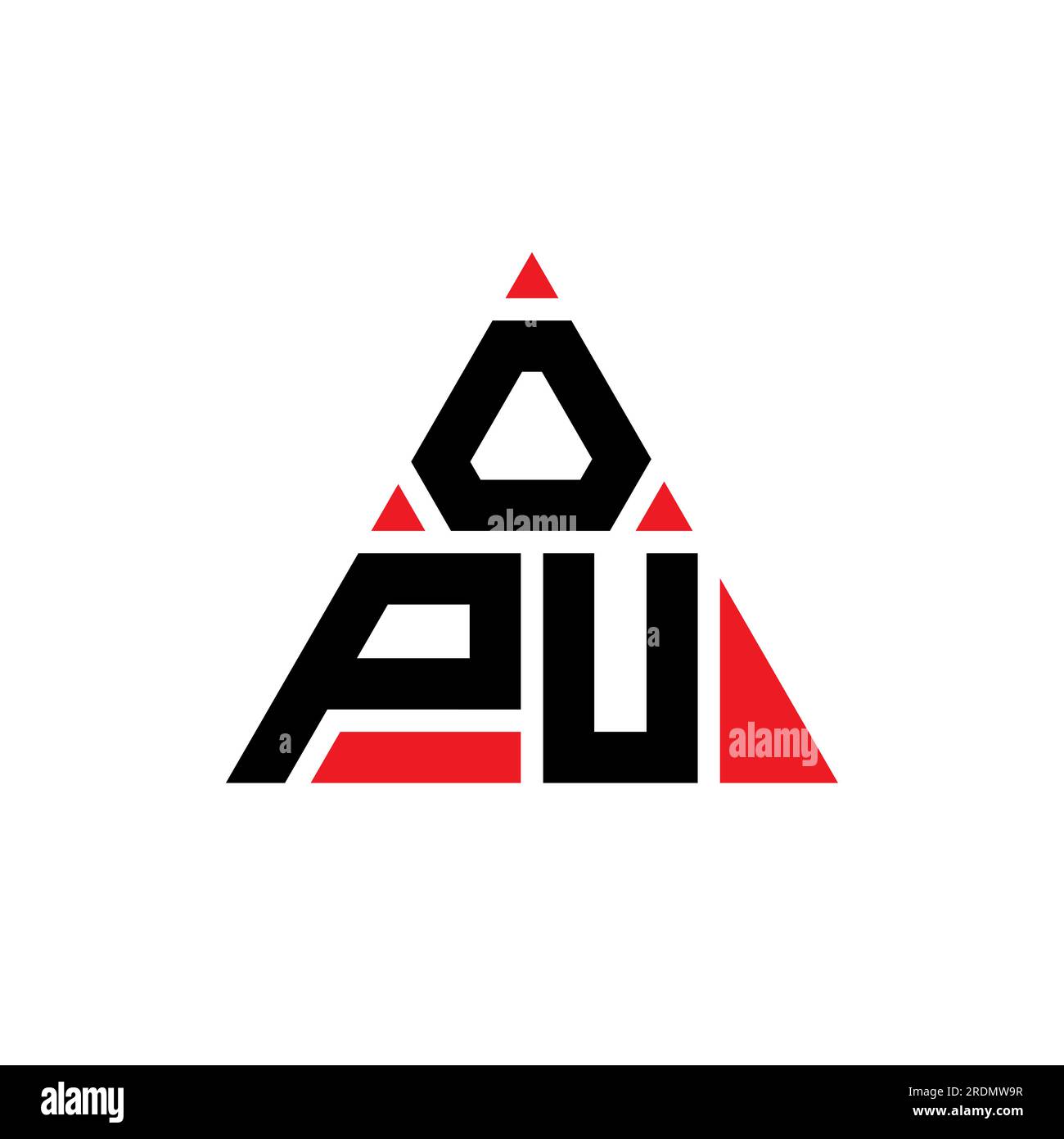 OPU triangle letter logo design with triangle shape. OPU triangle logo ...