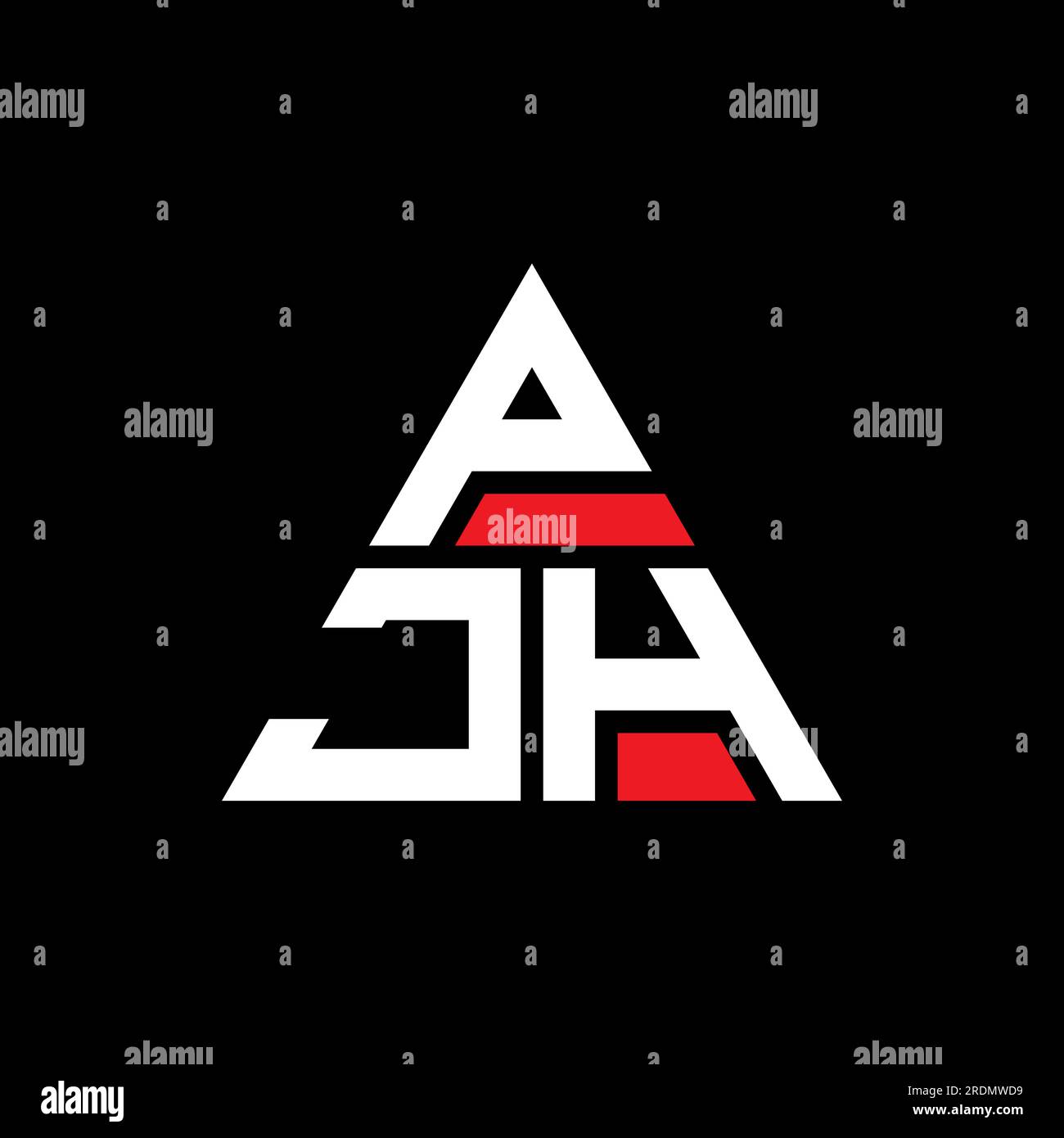 PJH triangle letter logo design with triangle shape. PJH triangle logo ...