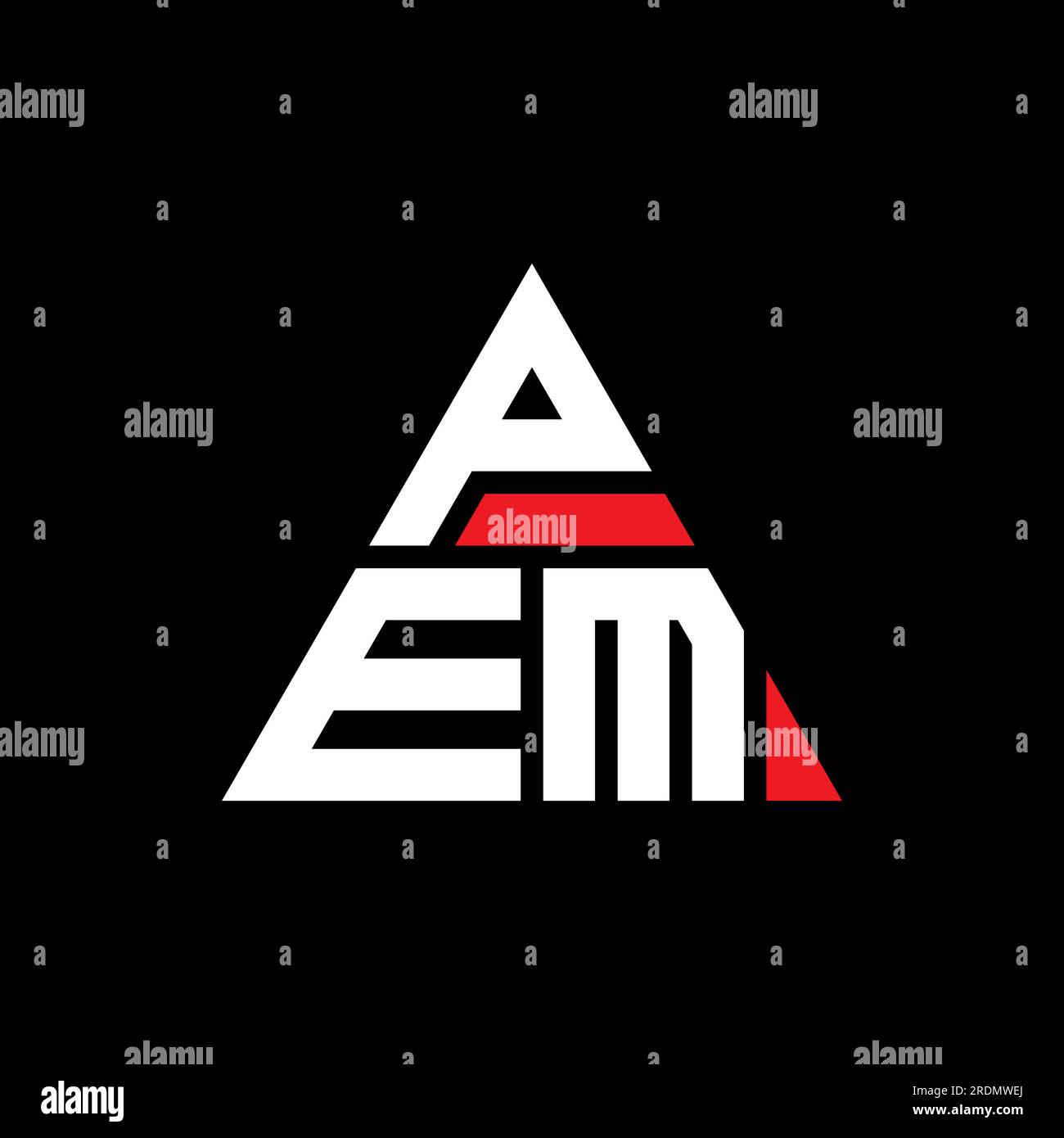 PEM triangle letter logo design with triangle shape. PEM triangle logo ...