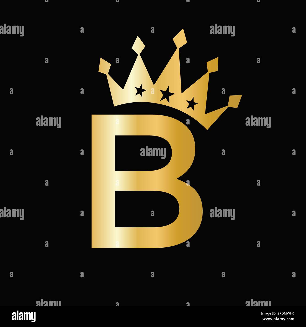 Letter B Luxury Logo With Crown Symbol. Crown Logotype Template Stock ...