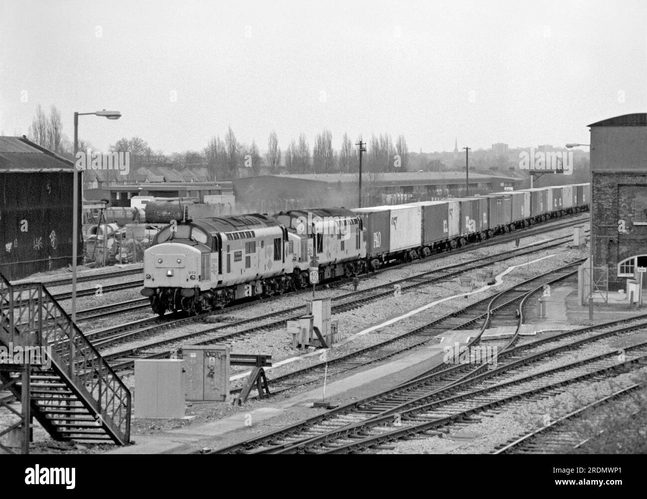 British rail class 37 locomotive Black and White Stock Photos & Images ...