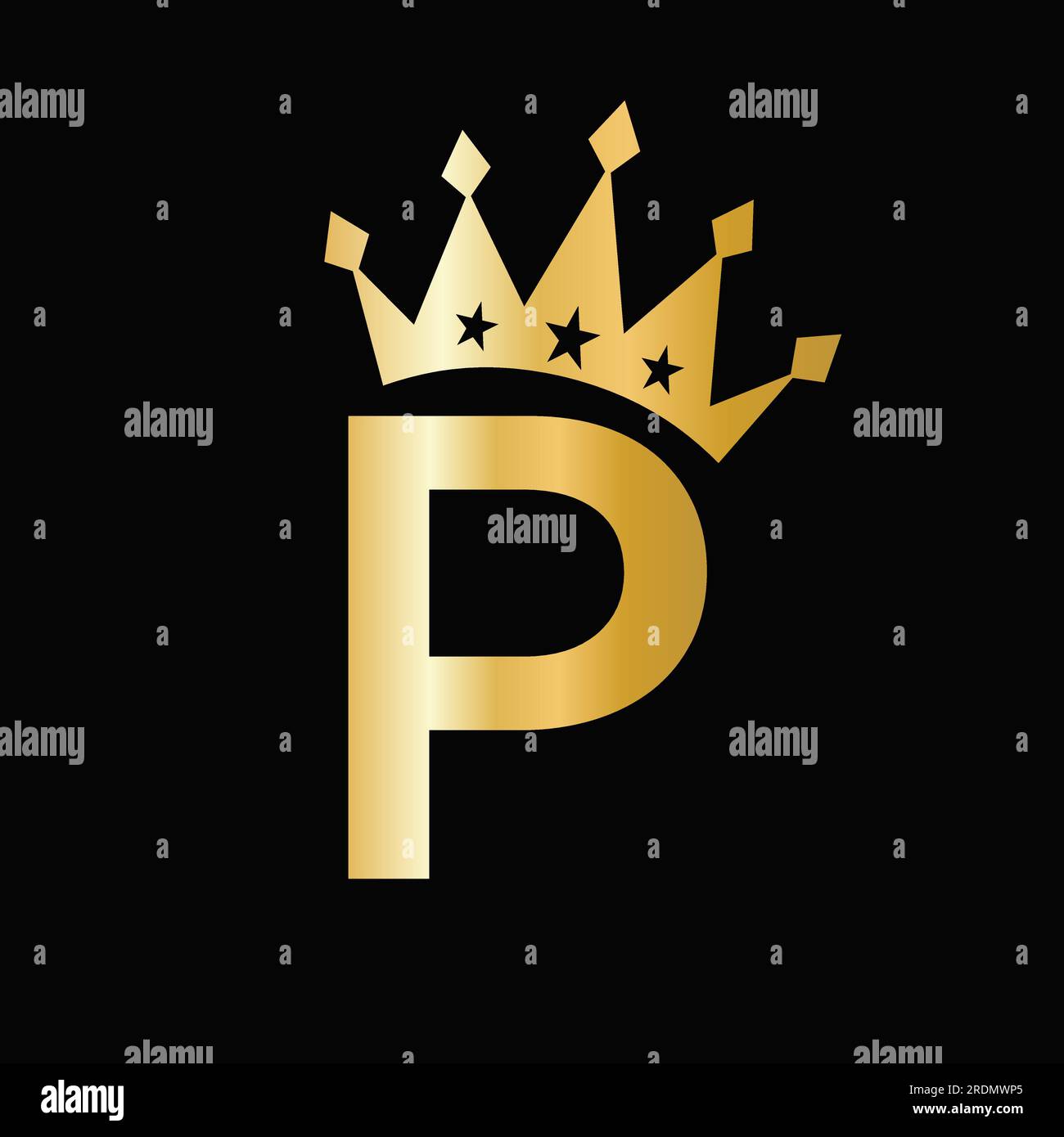 Letter P Luxury Logo With Crown Symbol. Crown Logotype Template Stock ...