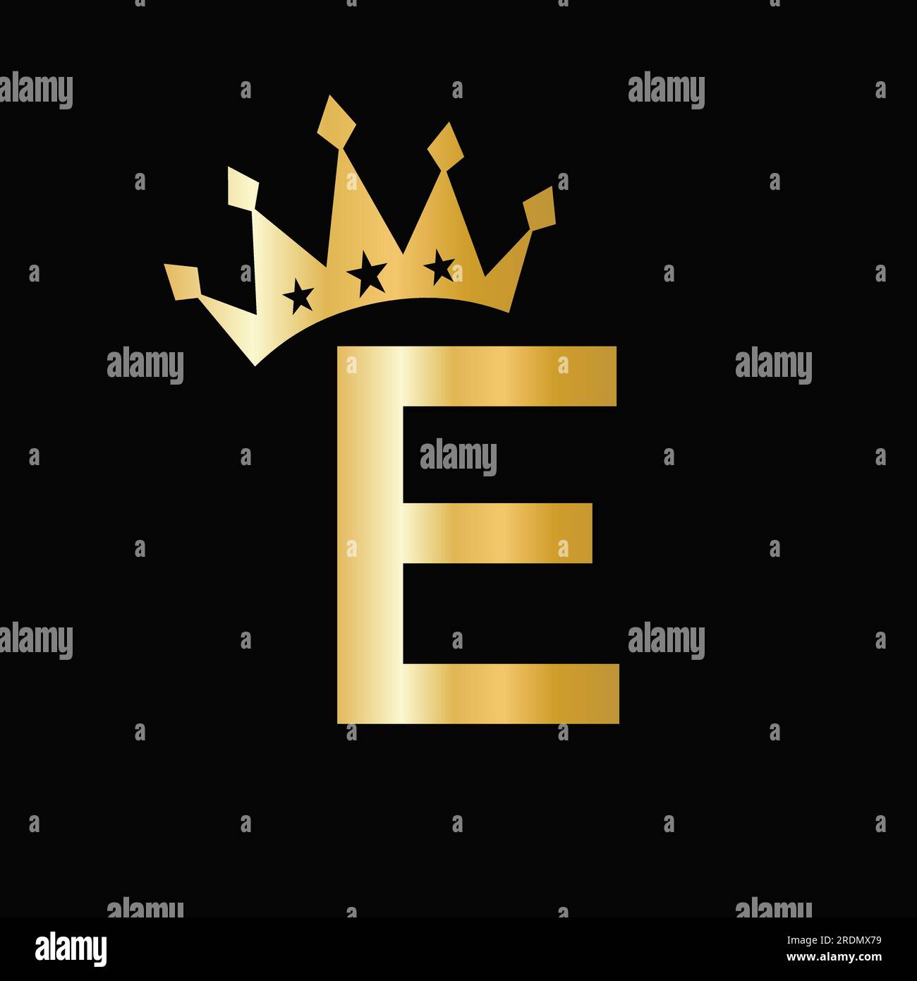 Letter E Luxury Logo With Crown Symbol. Crown Logotype Template Stock ...