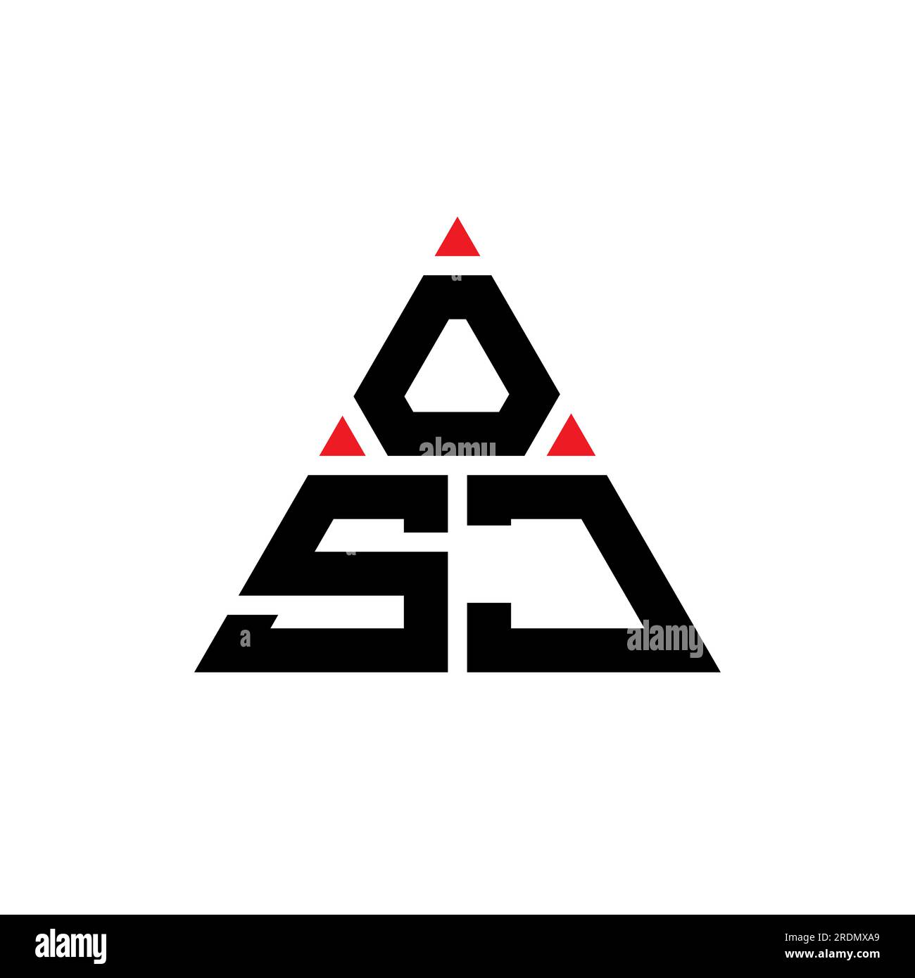 OSJ triangle letter logo design with triangle shape. OSJ triangle logo ...